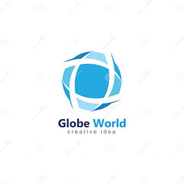 Creative Globe Logo Icon Template. Stock Vector - Illustration of world ...
