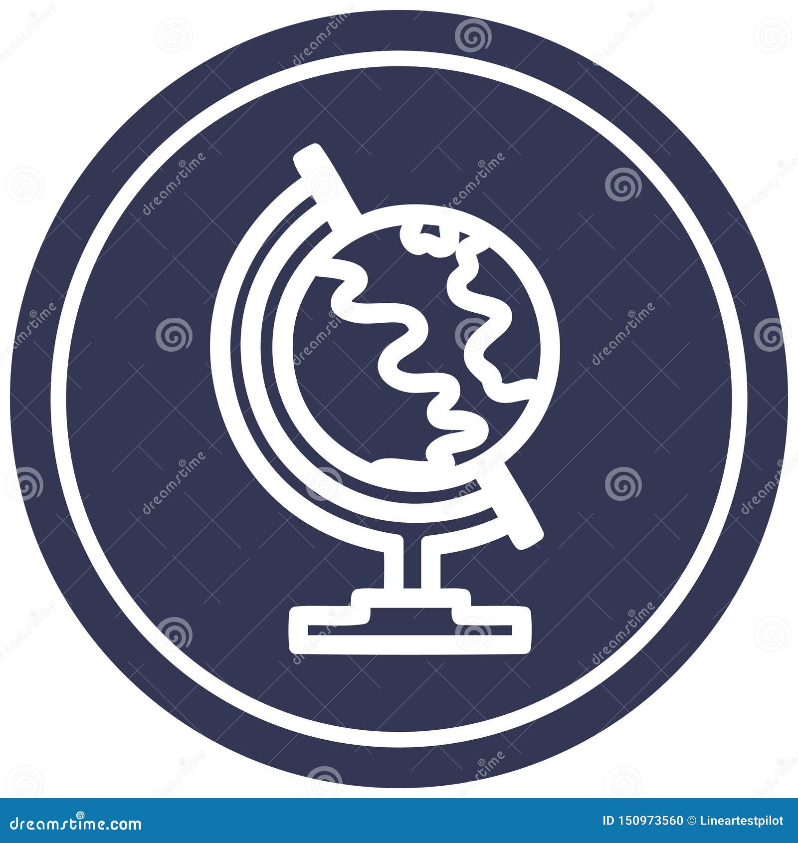 A Creative Globe Map Circular Icon Stock Vector - Illustration of icon ...
