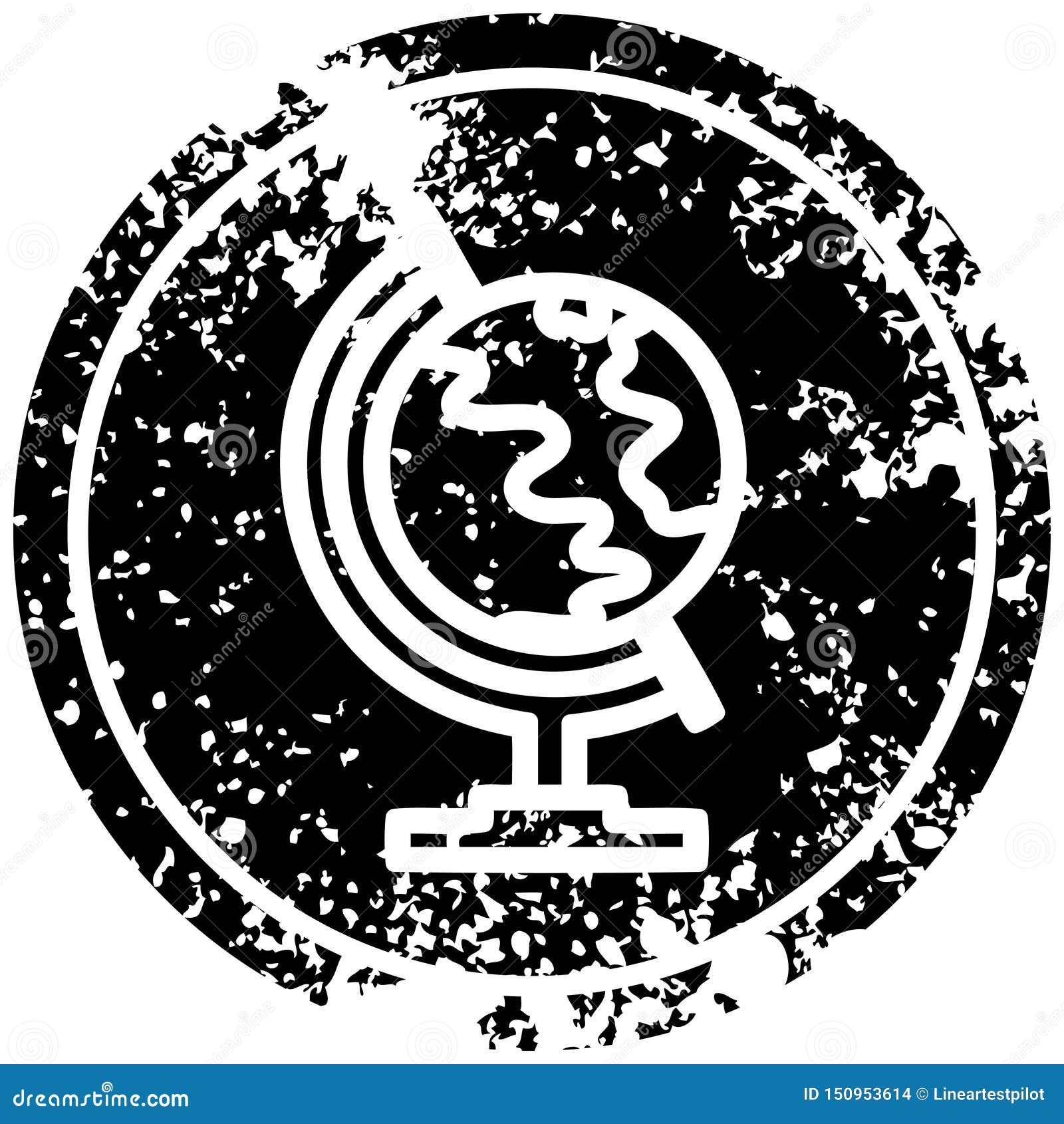 A Creative Globe Map Distressed Icon Stock Vector - Illustration of ...