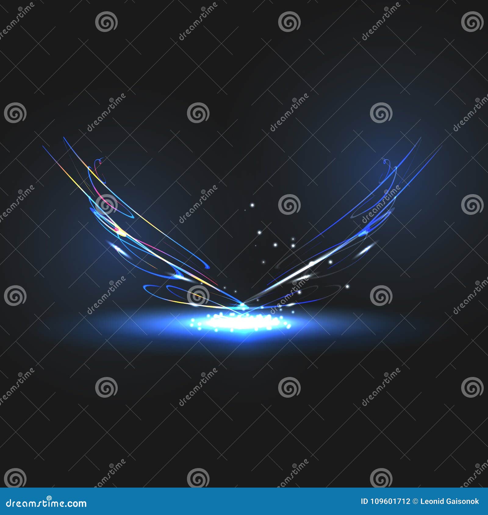 Creative Glow Effect Concept on Black Background. Vector Abstract Form ...