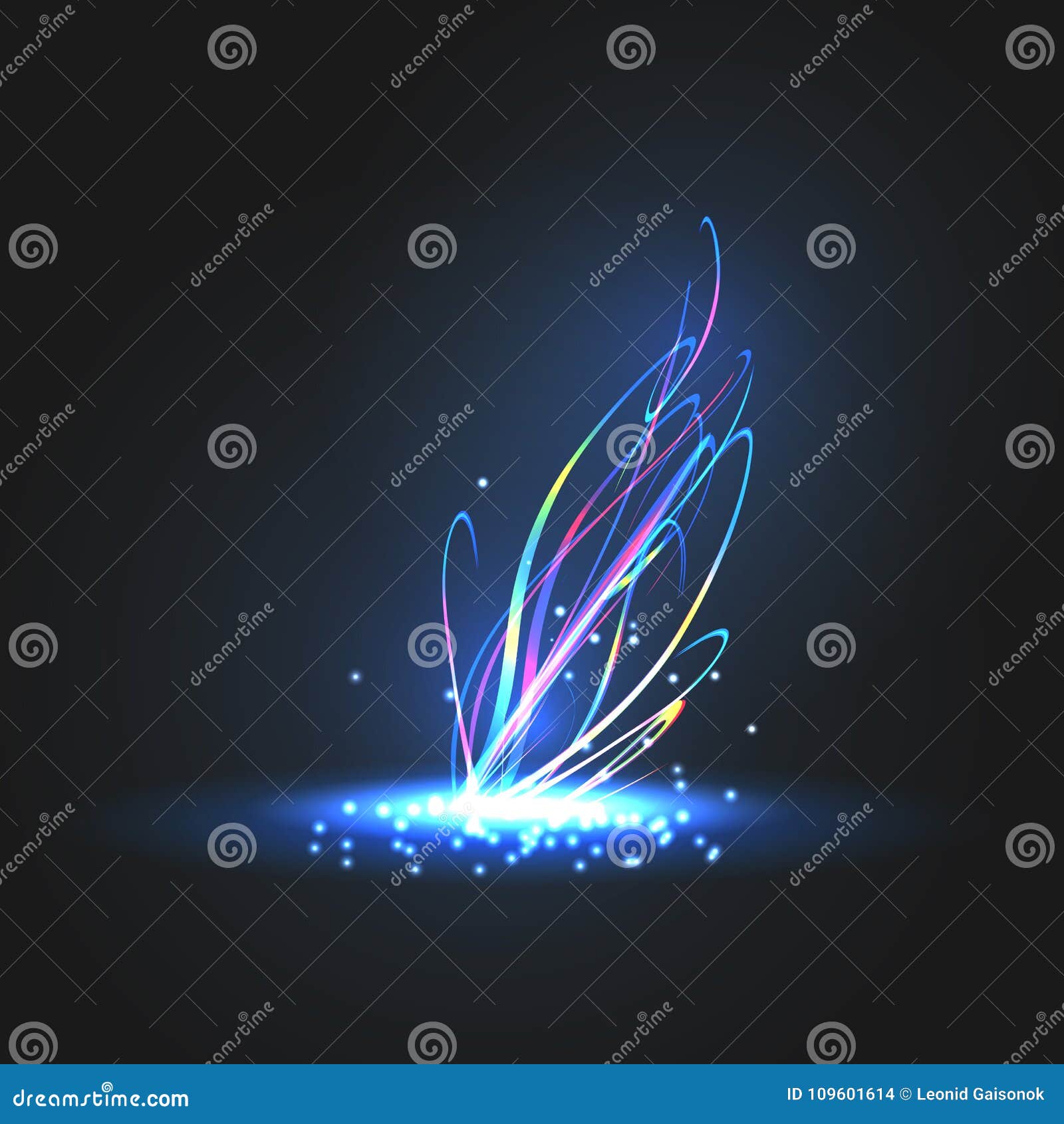 Creative Glow Effect Concept on Black Background. Vector Abstract Form ...