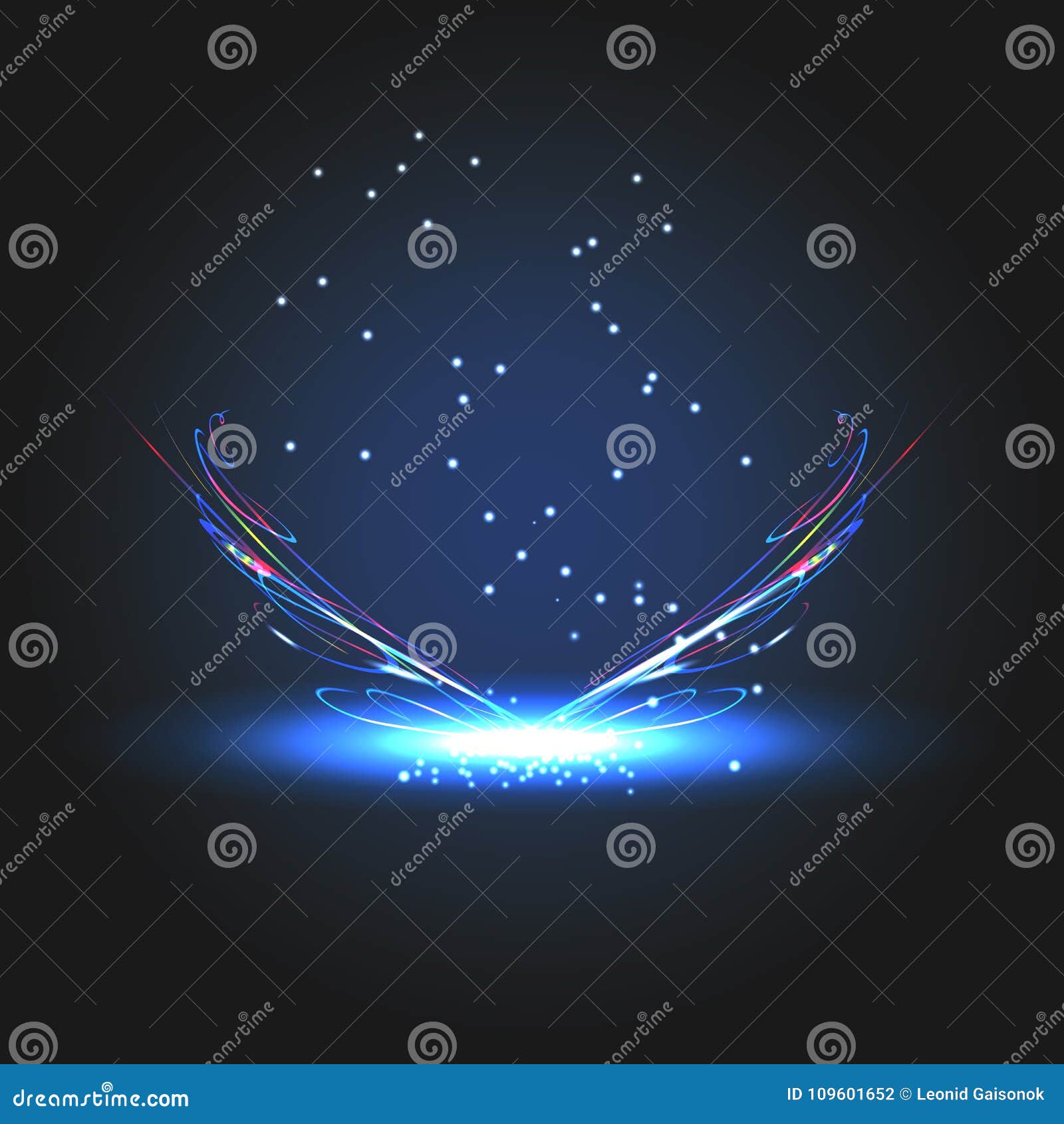 Creative Glow Effect Concept on Black Background. Vector Abstract Form ...