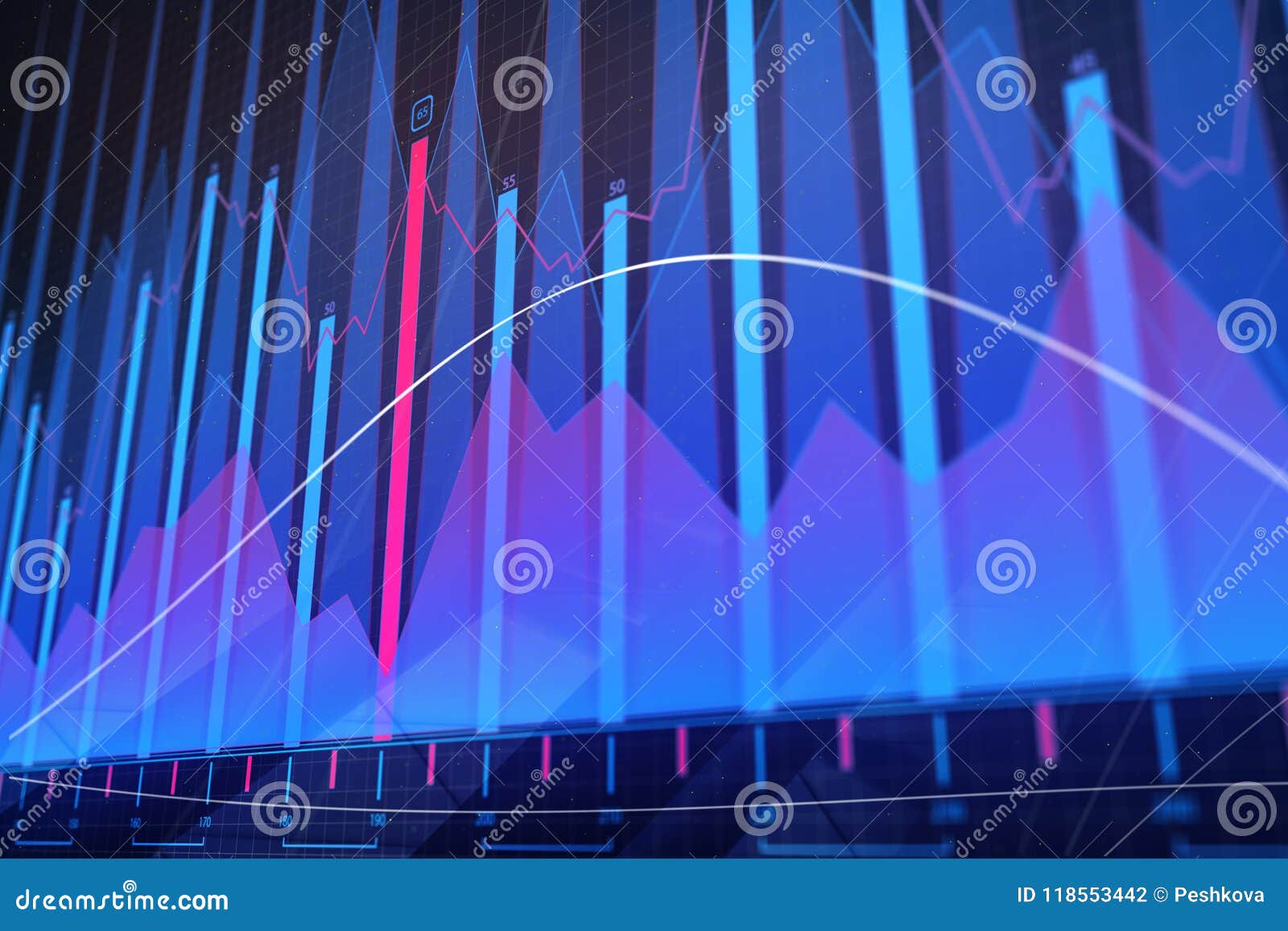 Creative Blue Forex Background Stock Photo - Image of broker, hologram ...
