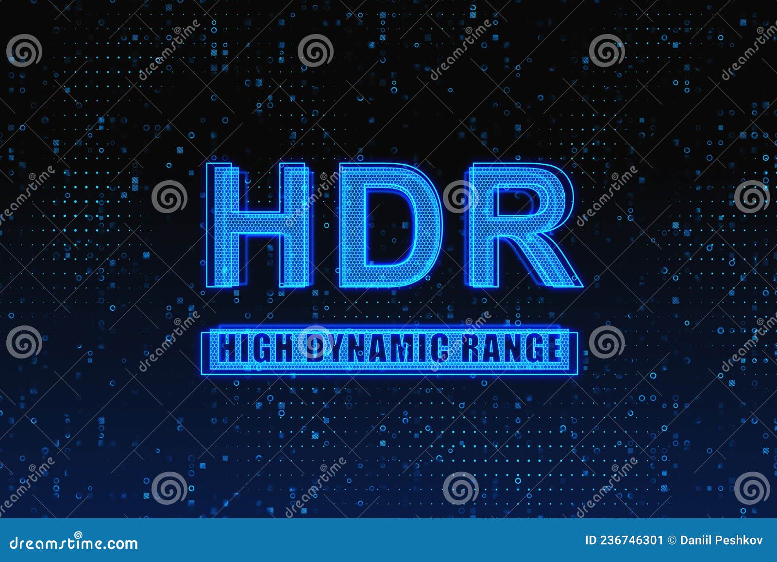 Creative Glowing Blue HDR Background. Design and Infomation Concept ...