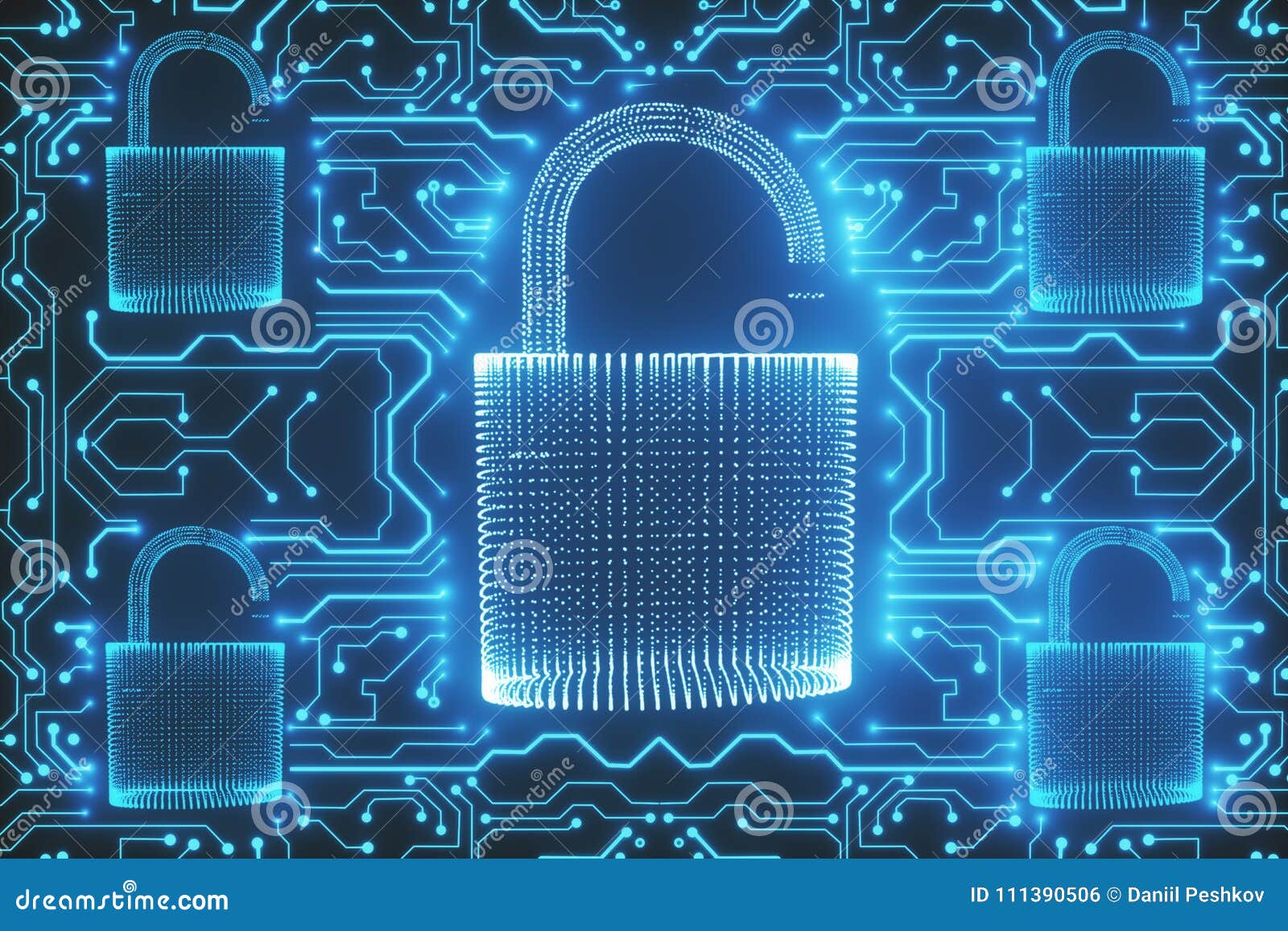 Creative Circuit Padlock Texture Stock Illustration - Illustration of ...