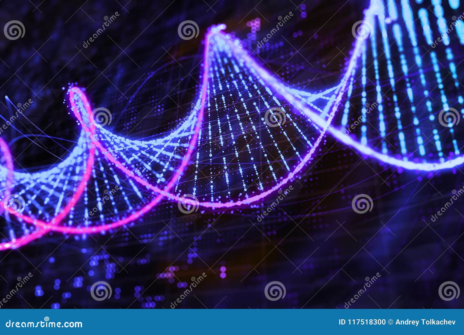 Glowing DNA background stock illustration. Illustration of lines ...