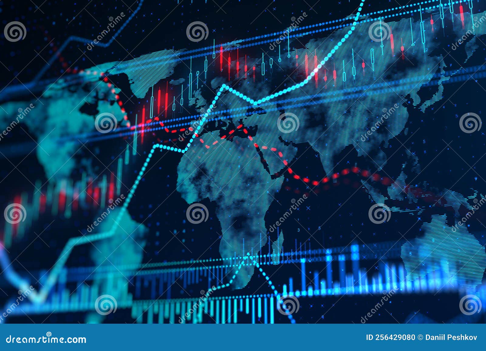 Creative Glowing Forex Chart on Texture. Trade, Finance, Stats. 3D ...