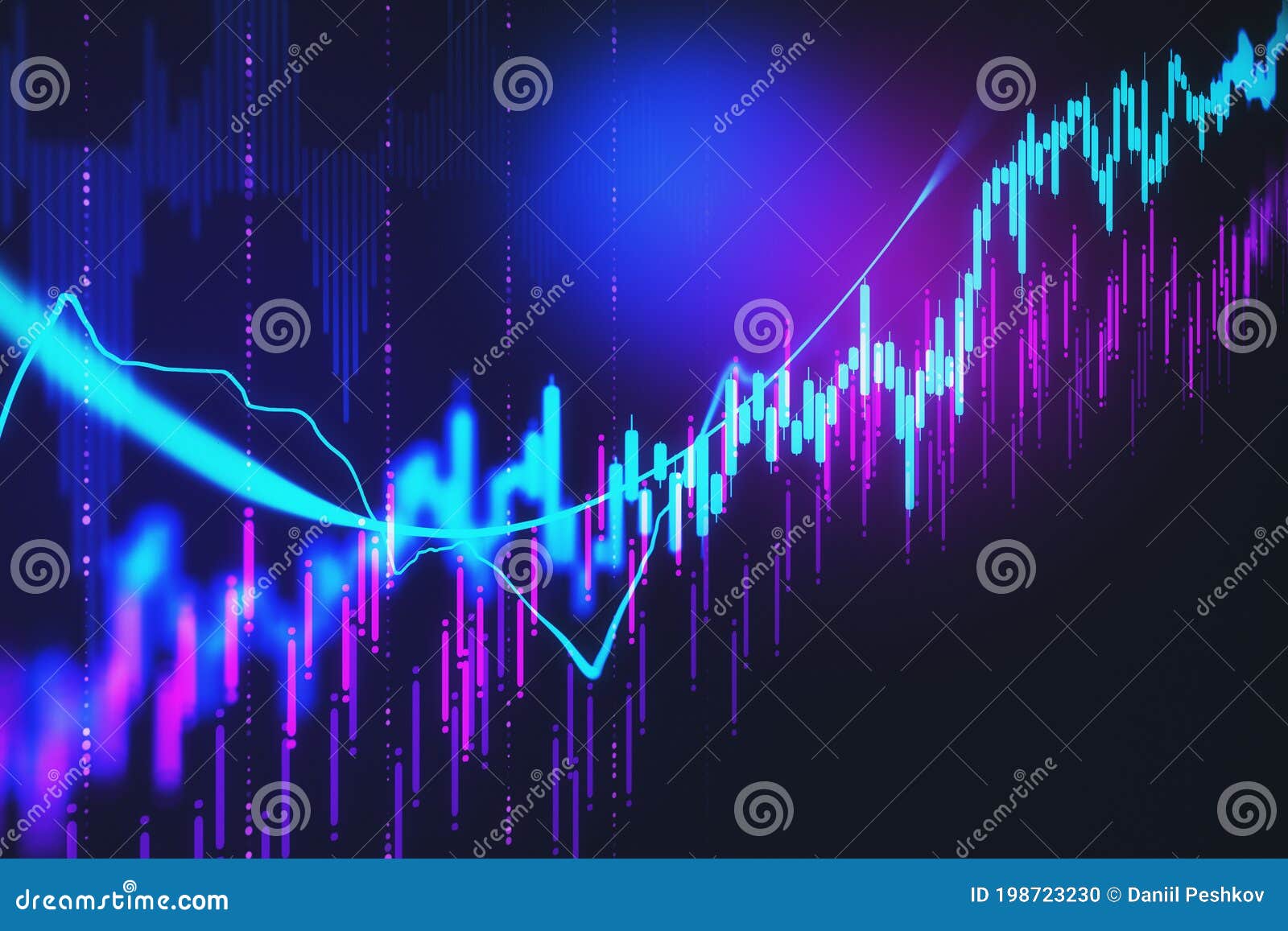 Creative Glowing Forex Chart Wallpaper with Candlestick Stock ...