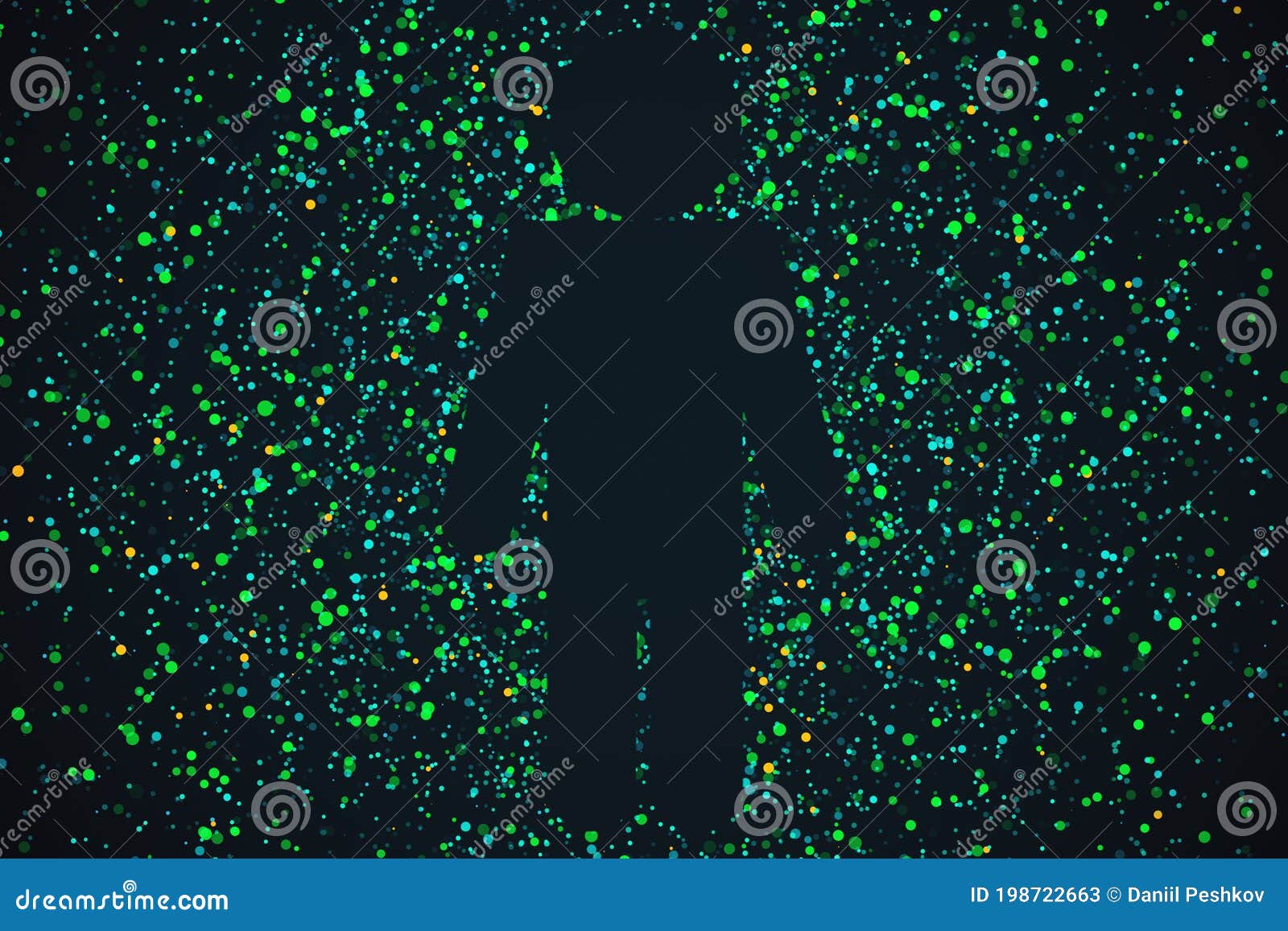 Creative Glowing People Icon Silhouette Stock Illustration ...