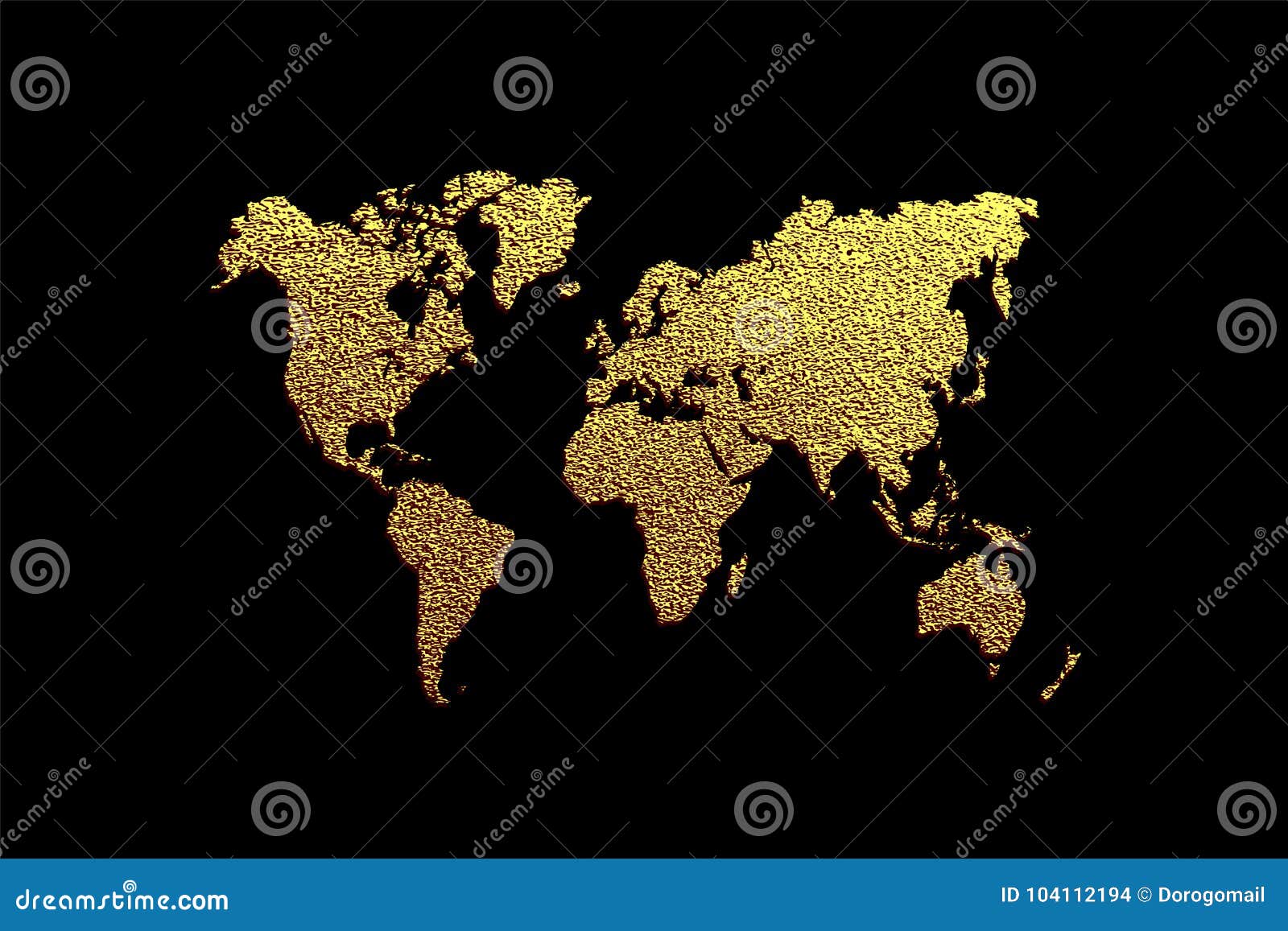 Creative Gold Map of the World. Vector Illustration. . Stock Vector ...