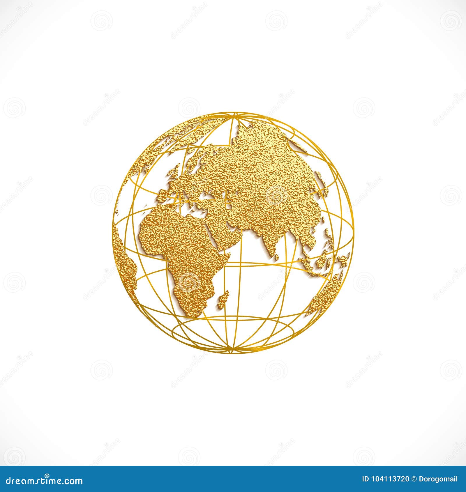 Creative Gold Map of the World. Vector Illustration. . Stock Vector ...