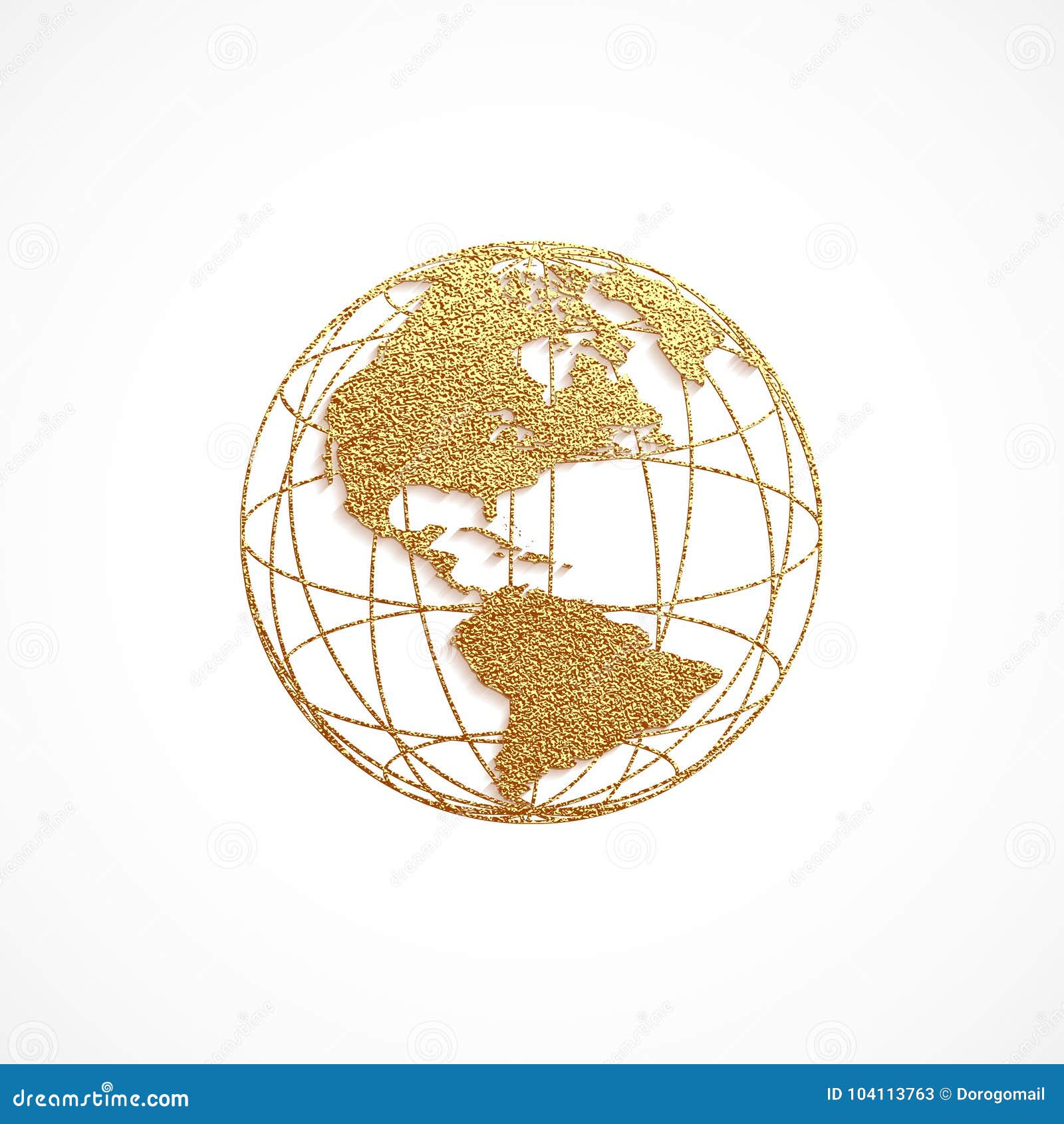 Creative Gold Map of the World. Vector Illustration. . Stock Vector ...