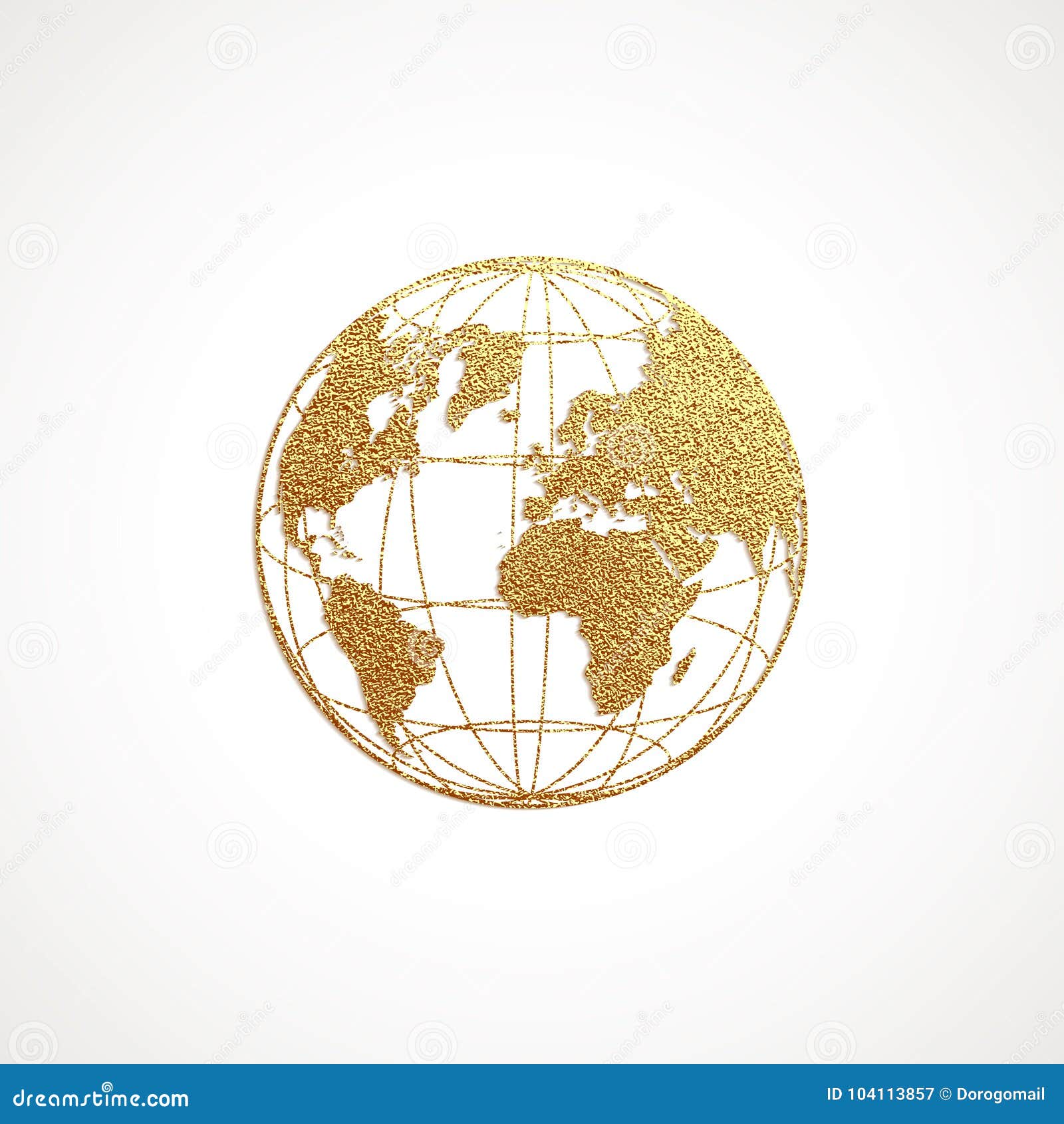 Creative Gold Map of the World. Vector Illustration. . Stock Vector ...