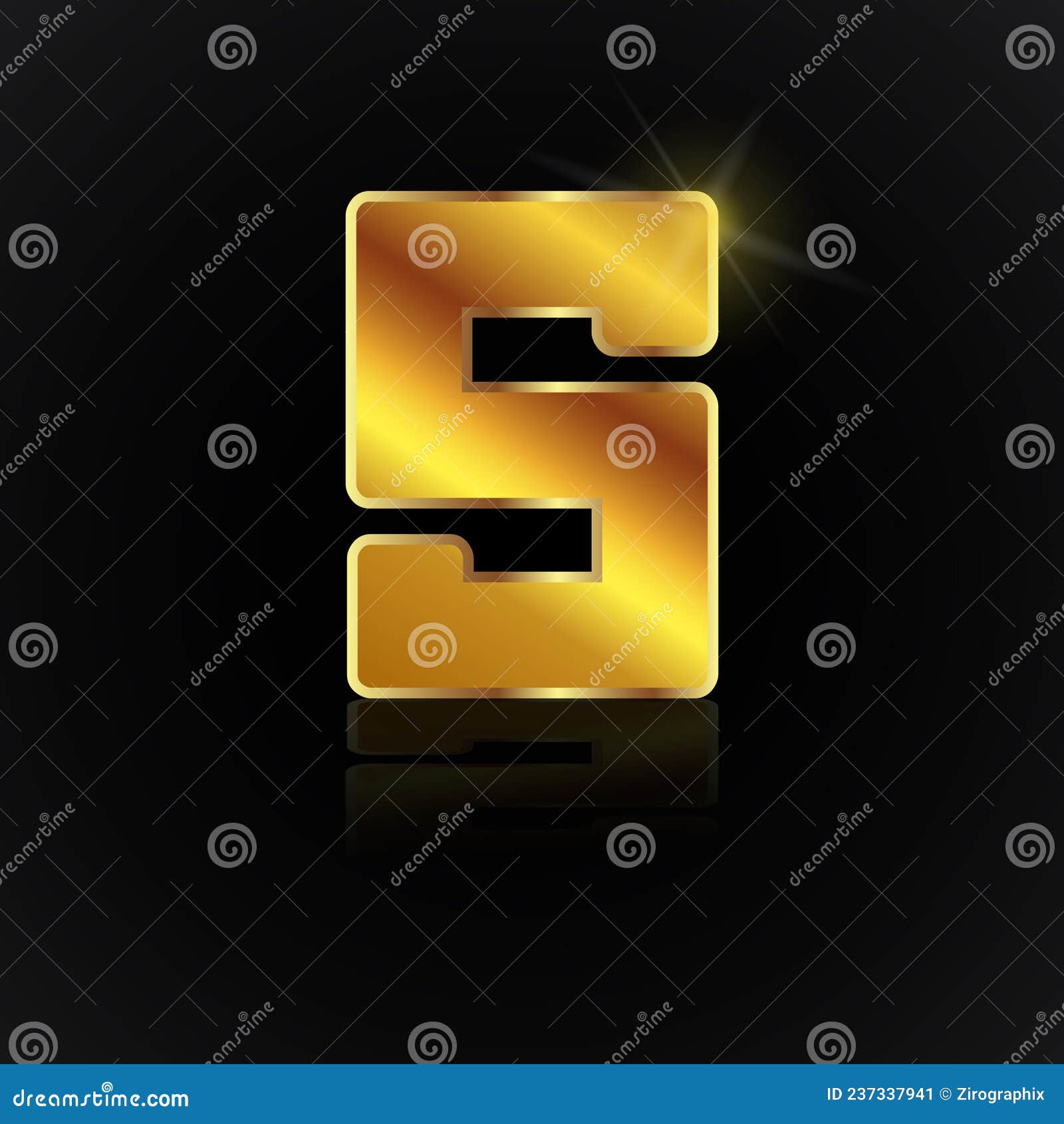 Creative Gold S Logo Icon Art Illustration Stock Vector - Illustration ...
