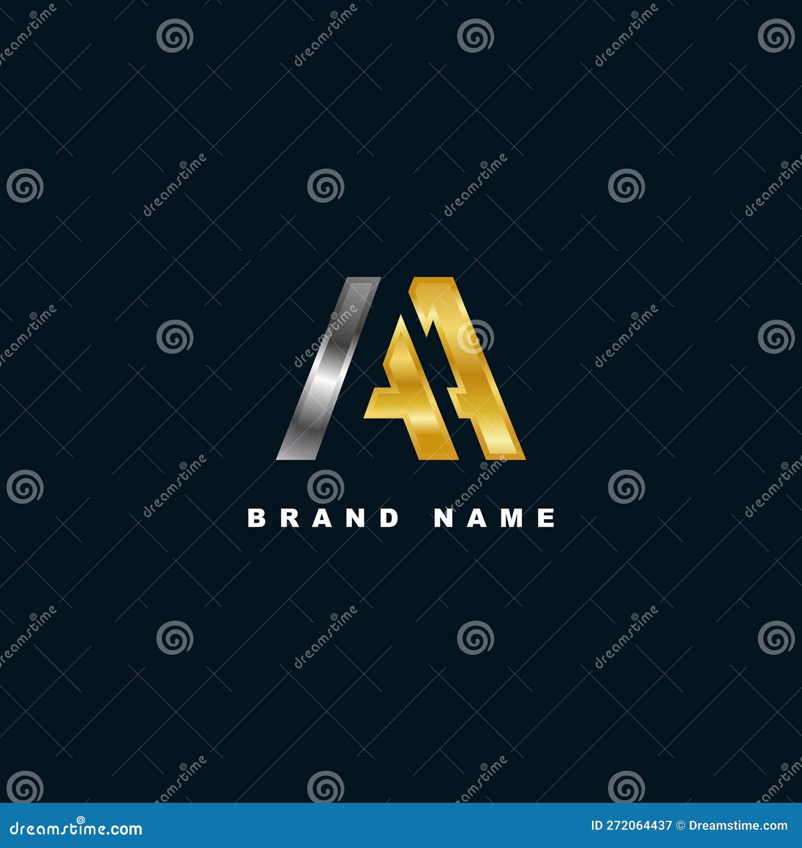 Creative GOLD and Silver AA Logo Design Stock Illustration ...