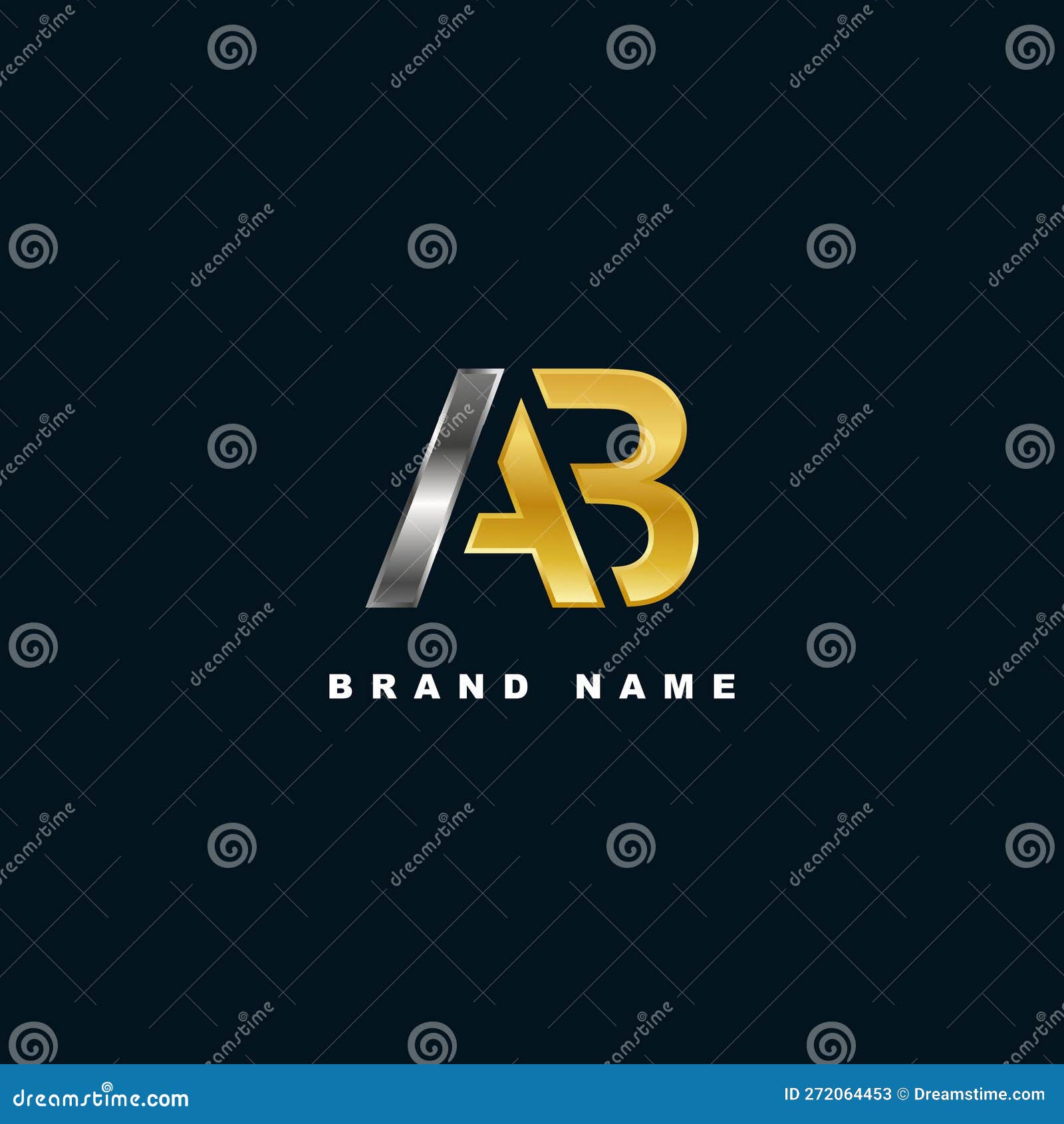Creative GOLD and Silver AB Logo Design Stock Vector - Illustration of ...