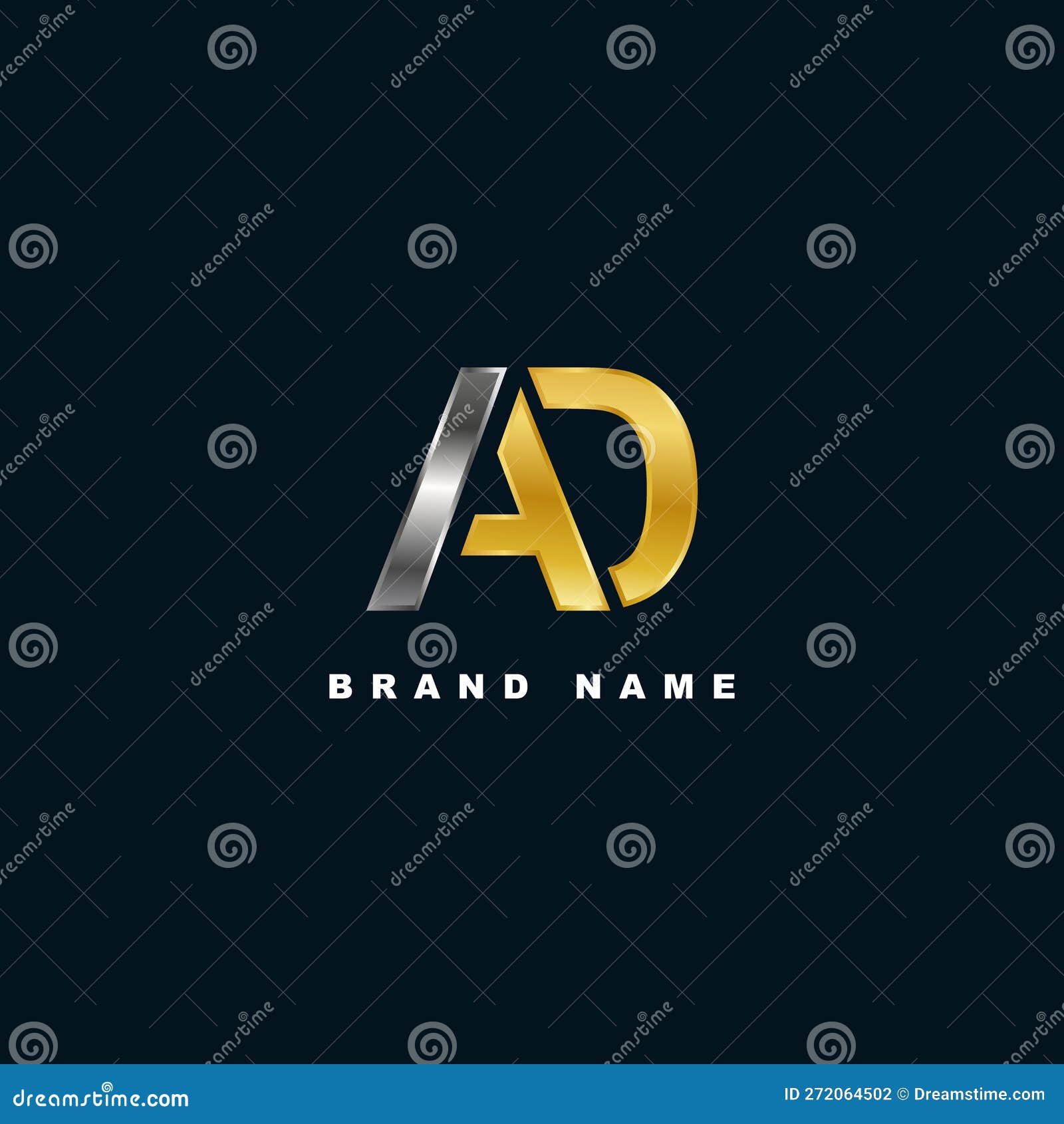 Creative GOLD and Silver AD Logo Design Stock Vector - Illustration of ...