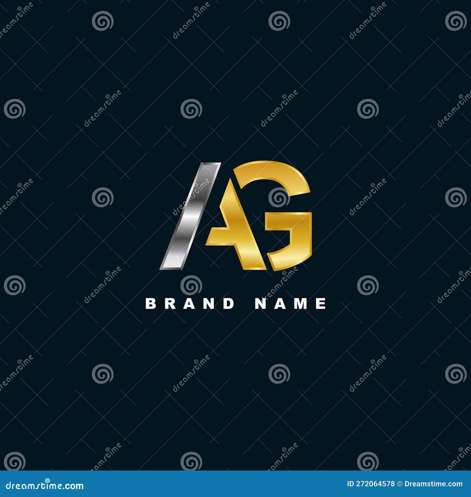 Creative GOLD and Silver AG Logo Design Stock Vector - Illustration of ...