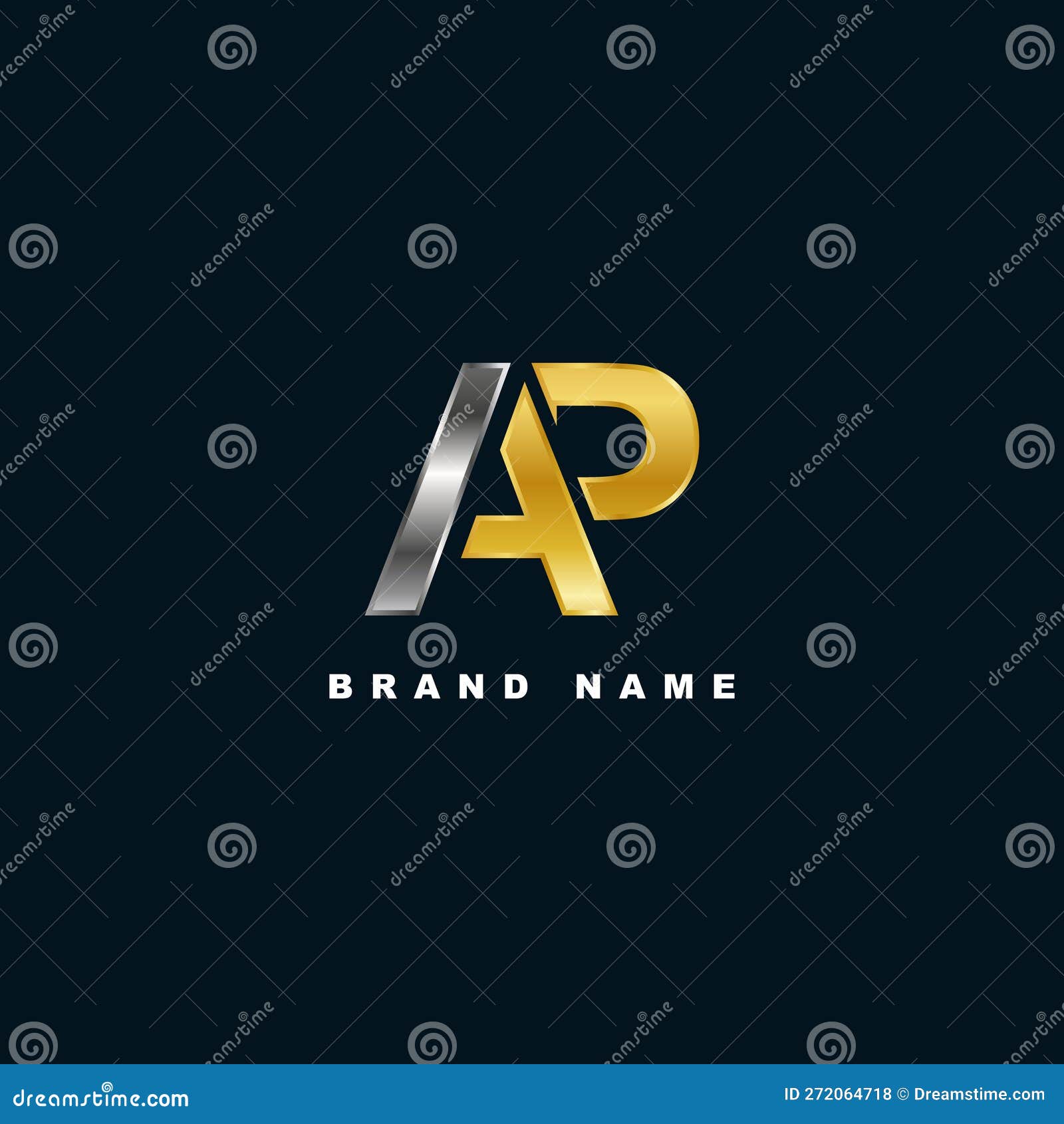 Creative GOLD and Silver AP Logo Design Stock Illustration ...
