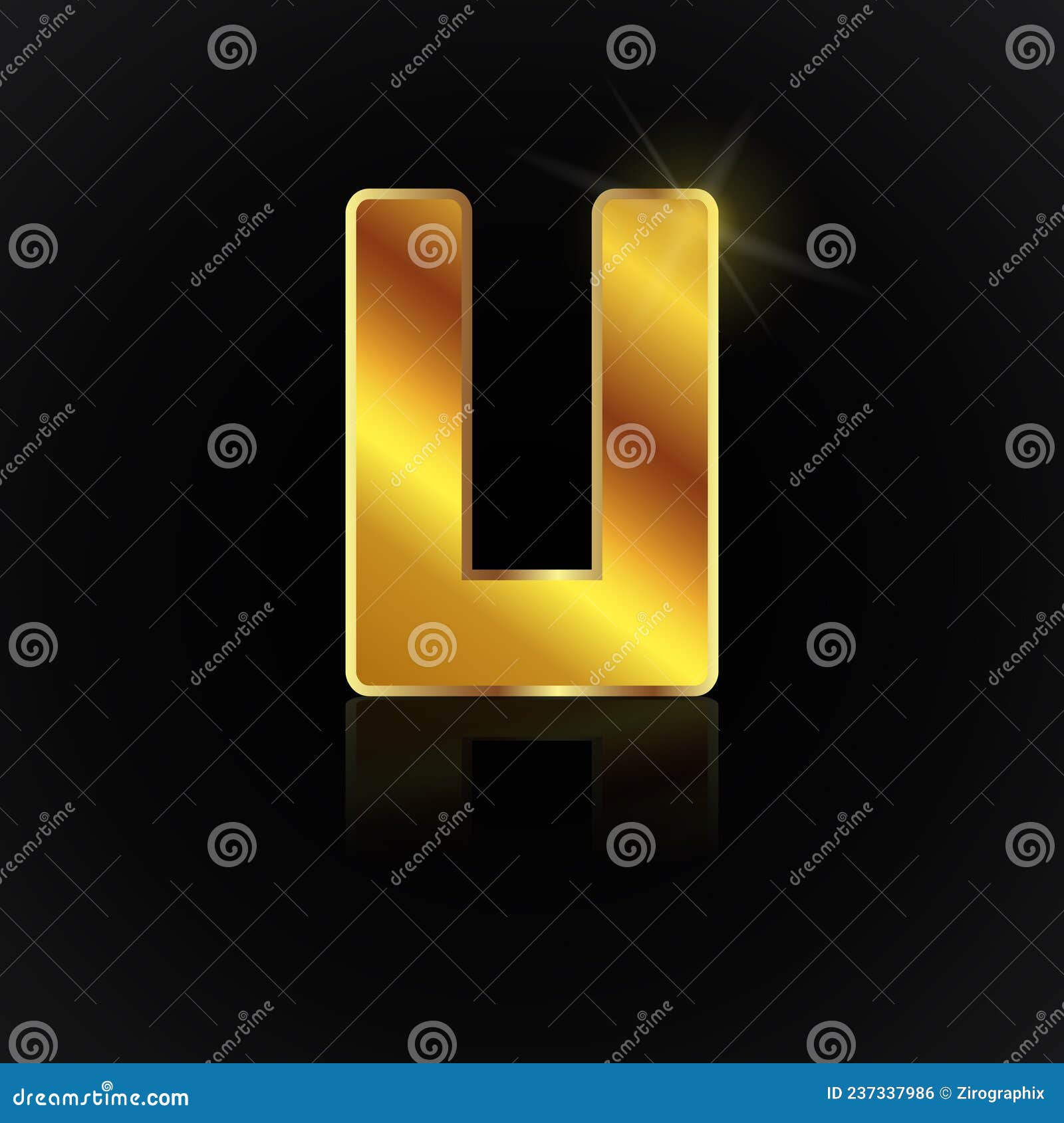 Creative Gold U Logo Icon Art Illustration Stock Vector - Illustration ...