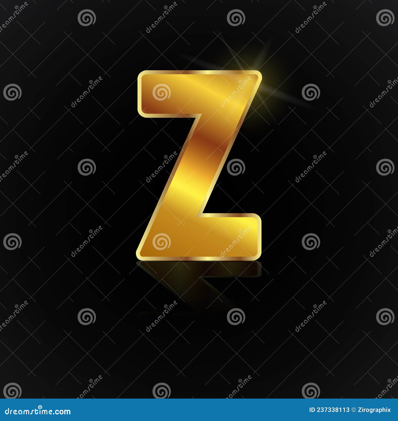 Creative Gold Z Logo Icon Art Illustration Stock Vector - Illustration ...