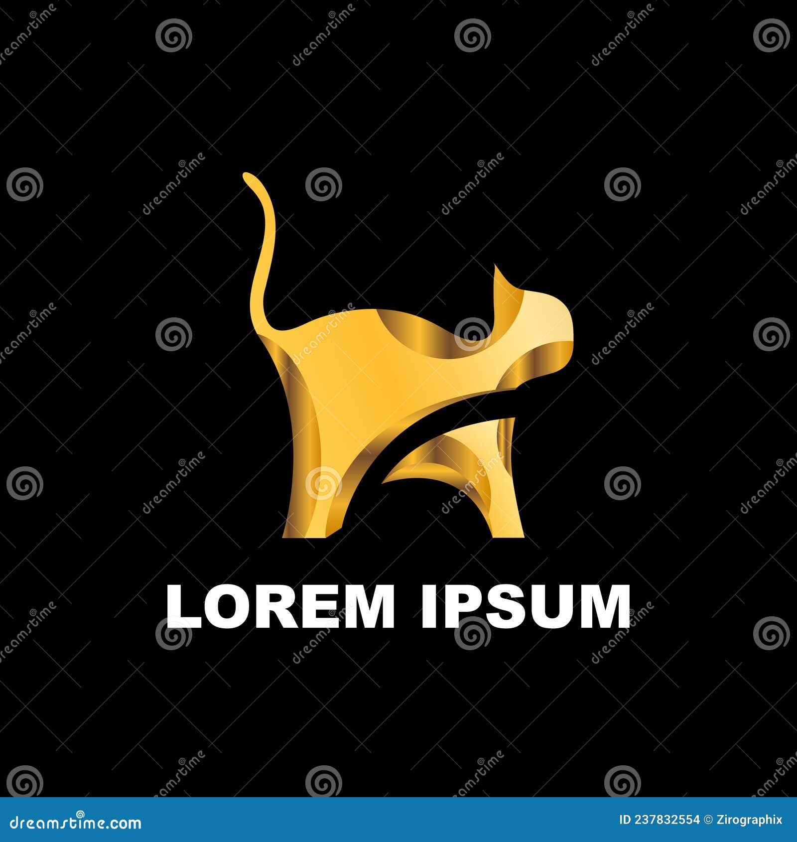 Creative Golden Cat Logo Icon Design Stock Vector - Illustration of ...
