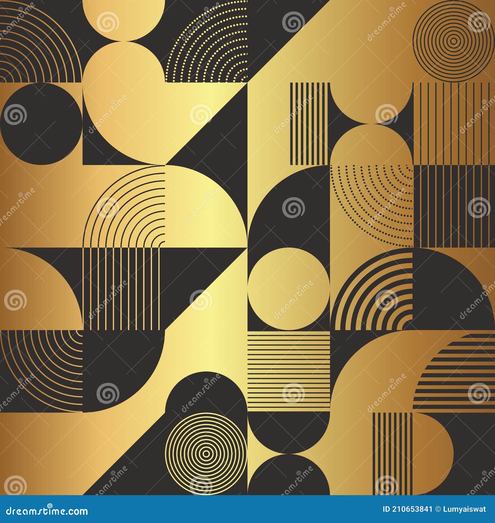 Creative Golden Circle Seamless Pattern Stock Vector - Illustration of ...