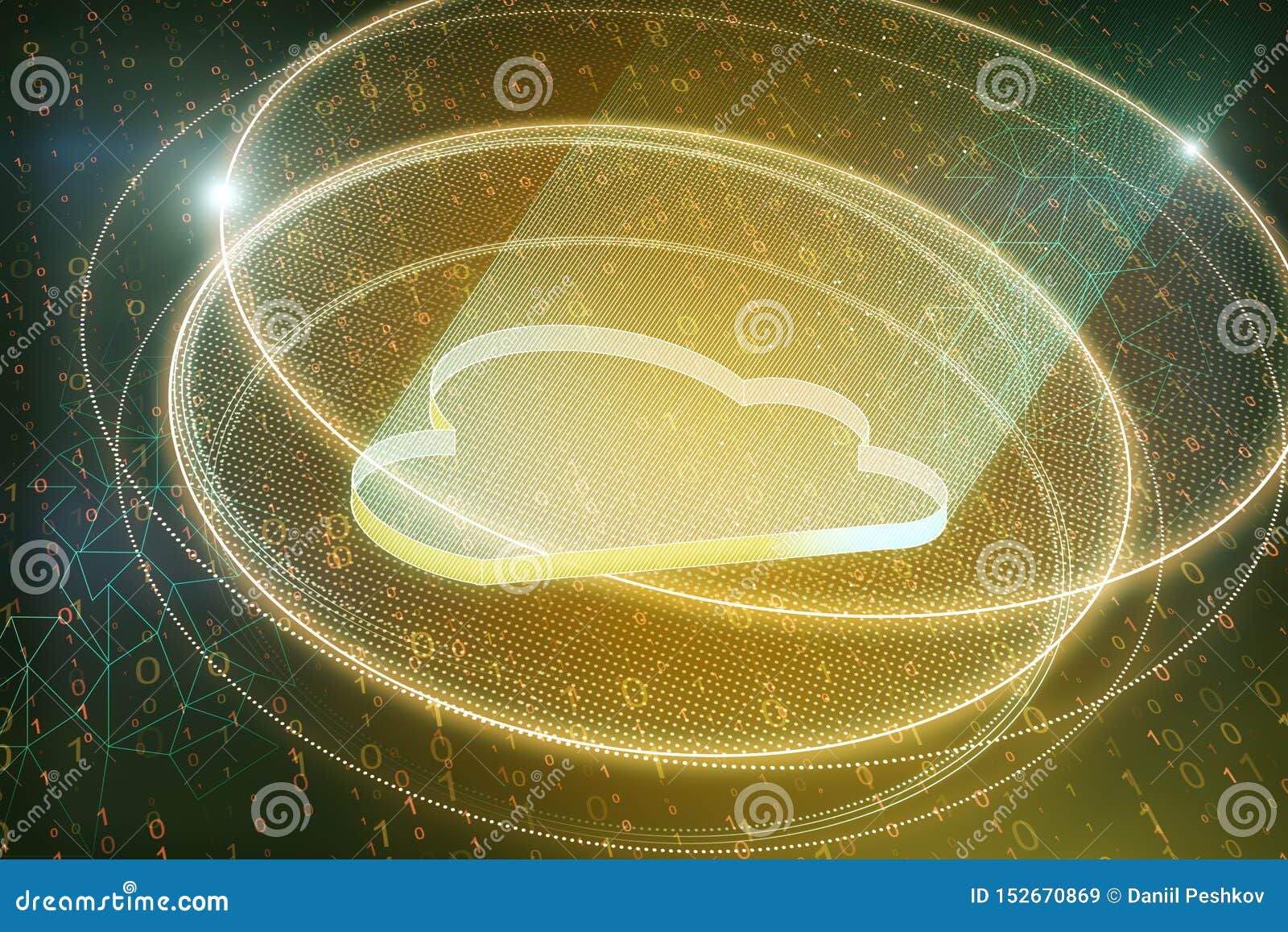 Creative Golden Cloud Computing Stock Illustration - Illustration of ...