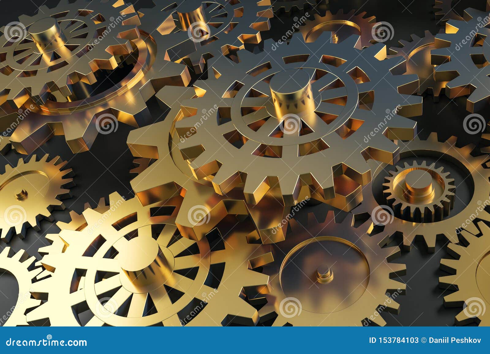 Creative Golden Gears Background Stock Illustration - Illustration of ...