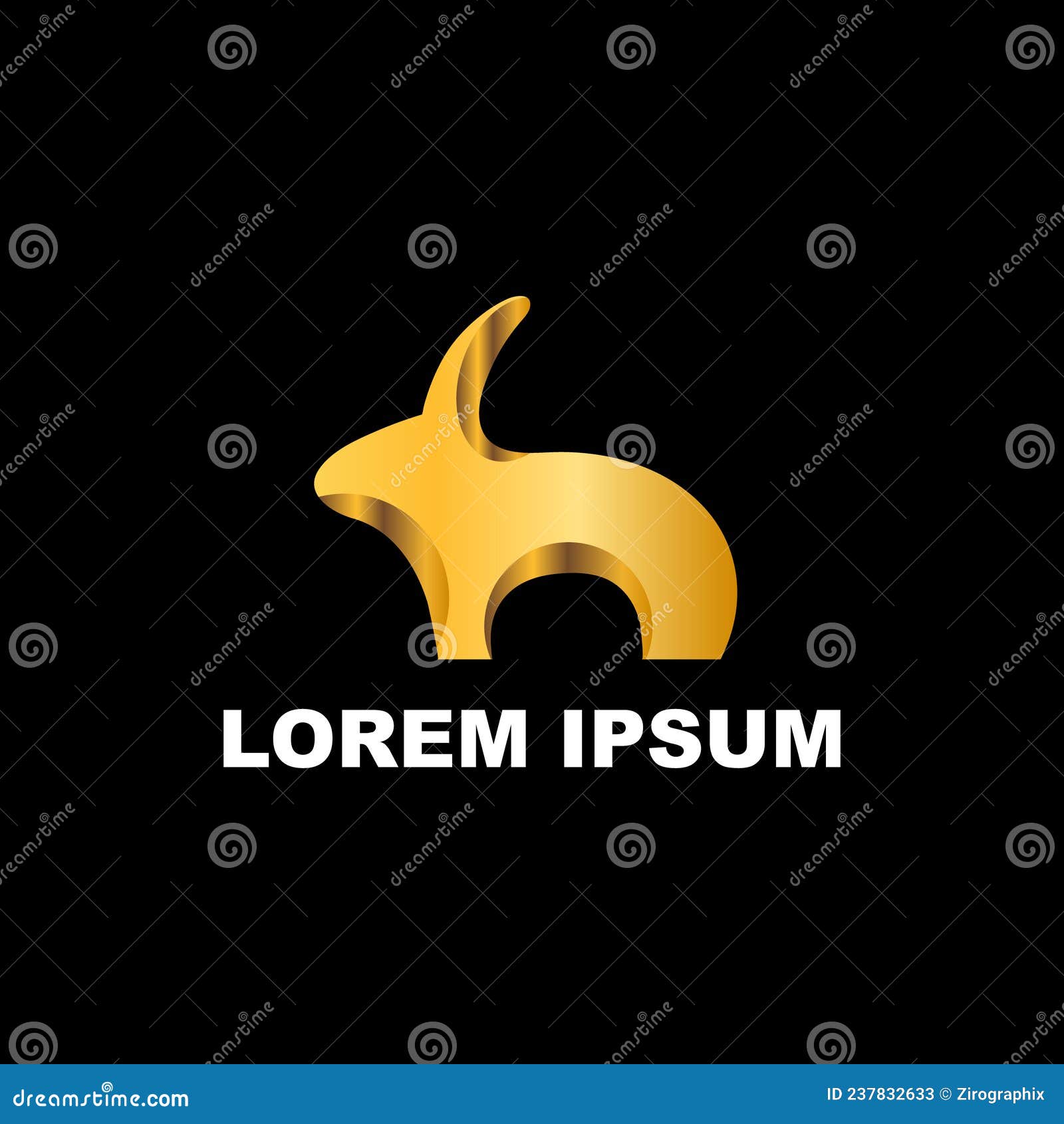 Creative Golden Rabbit Logo Icon Design Stock Vector - Illustration of ...