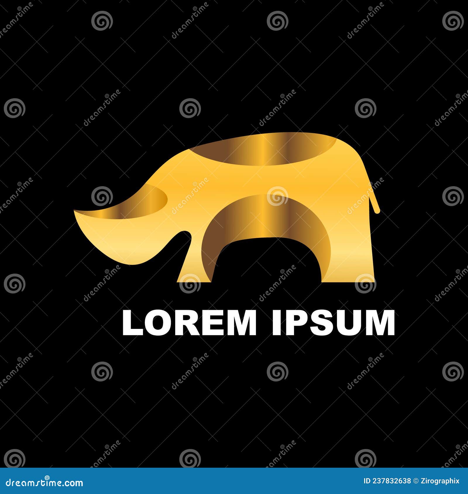 Creative Golden Rhino Logo Icon Design Stock Vector - Illustration of ...