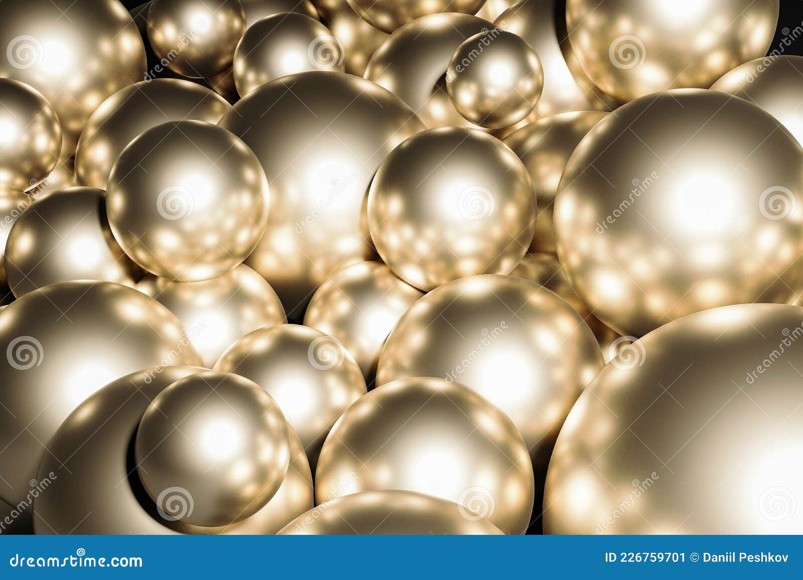 Creative Golden Spheres Backdrop. Celebration and Decoration Concept ...