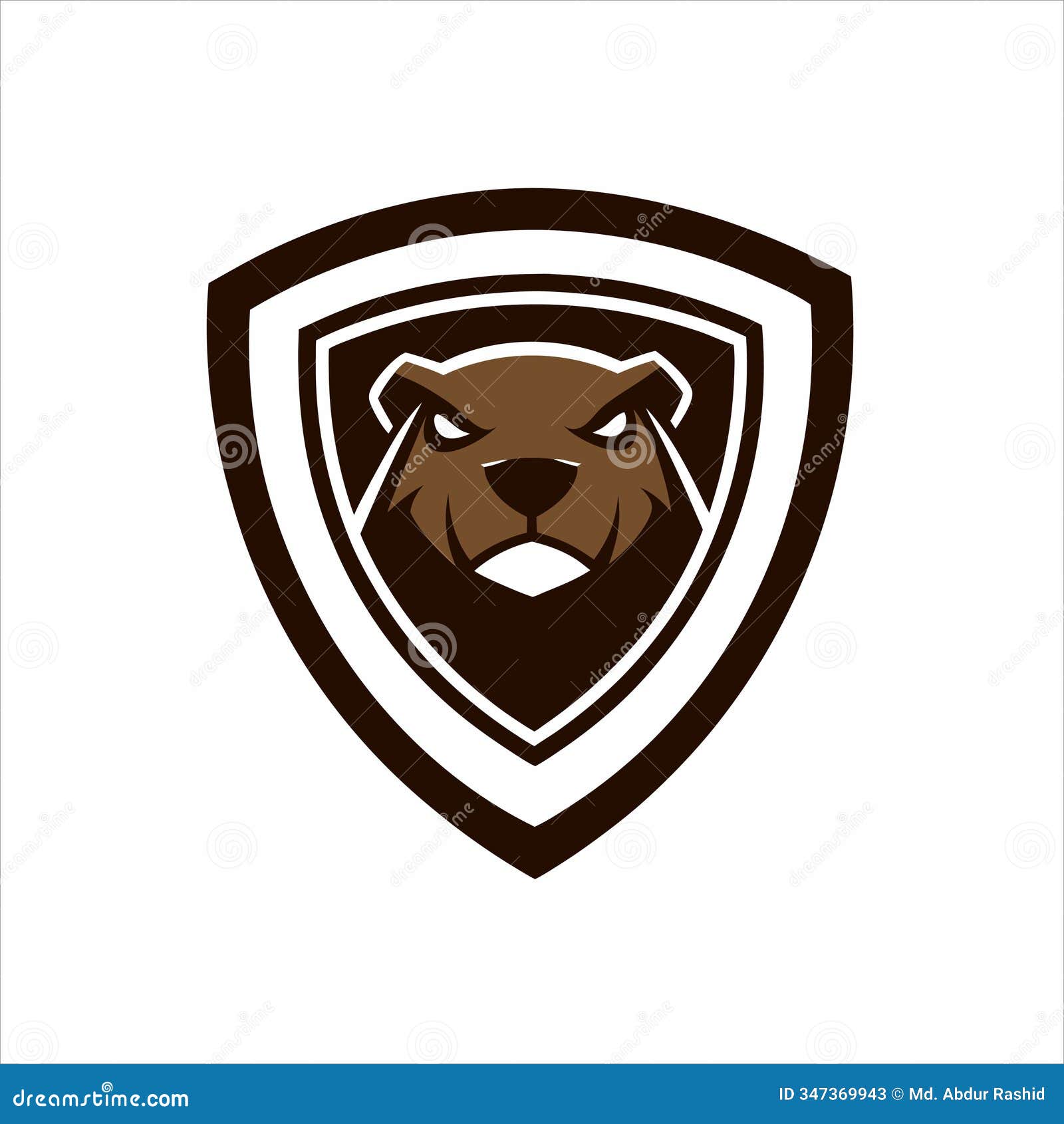 Gopher Head Shield Silhouette Mascot Logo Design Cartoon Vector ...