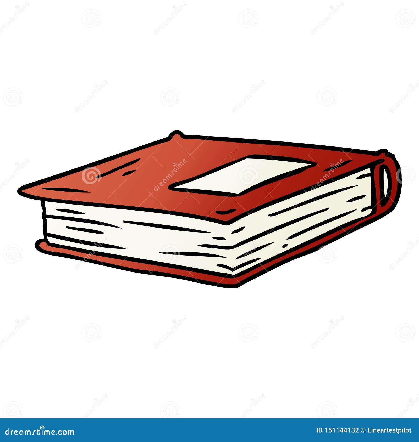 A Creative Gradient Cartoon Doodle of a Red Journal Stock Vector ...