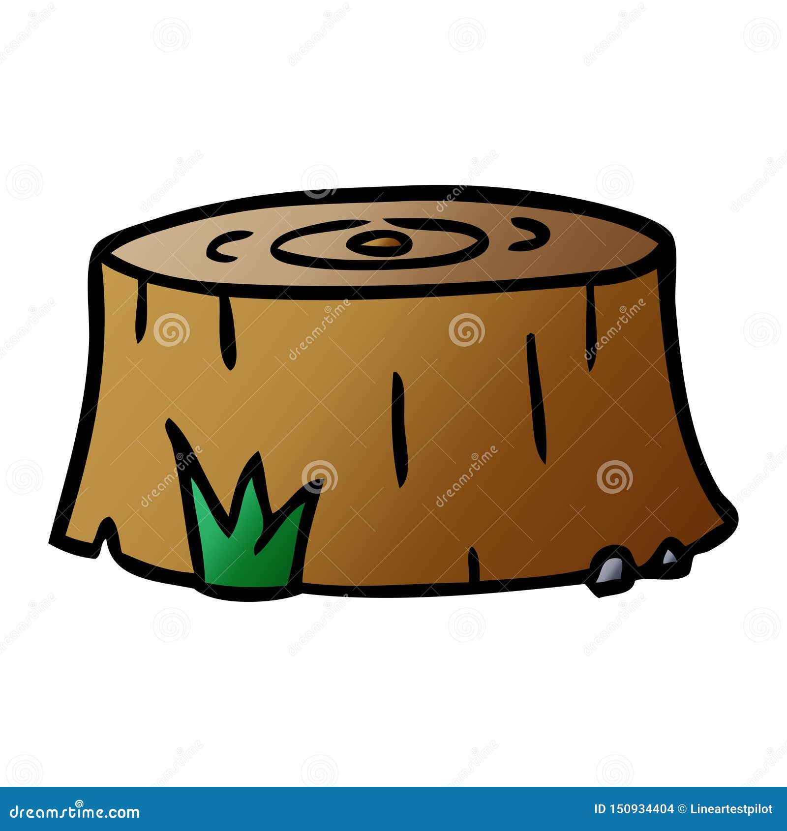 A Creative Gradient Cartoon Doodle of a Tree Log Stock Vector ...
