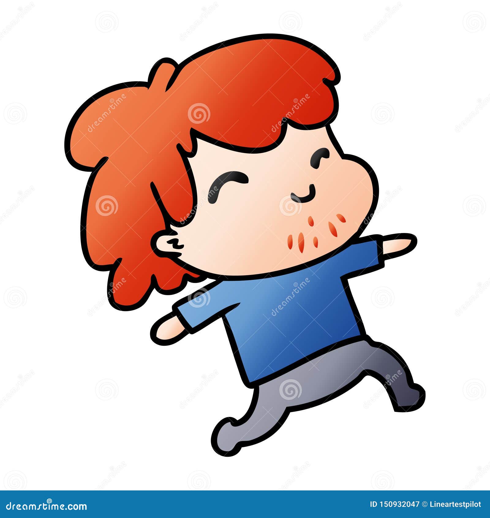 A Creative Gradient Cartoon Kawaii Boy with Stubble Stock Vector ...