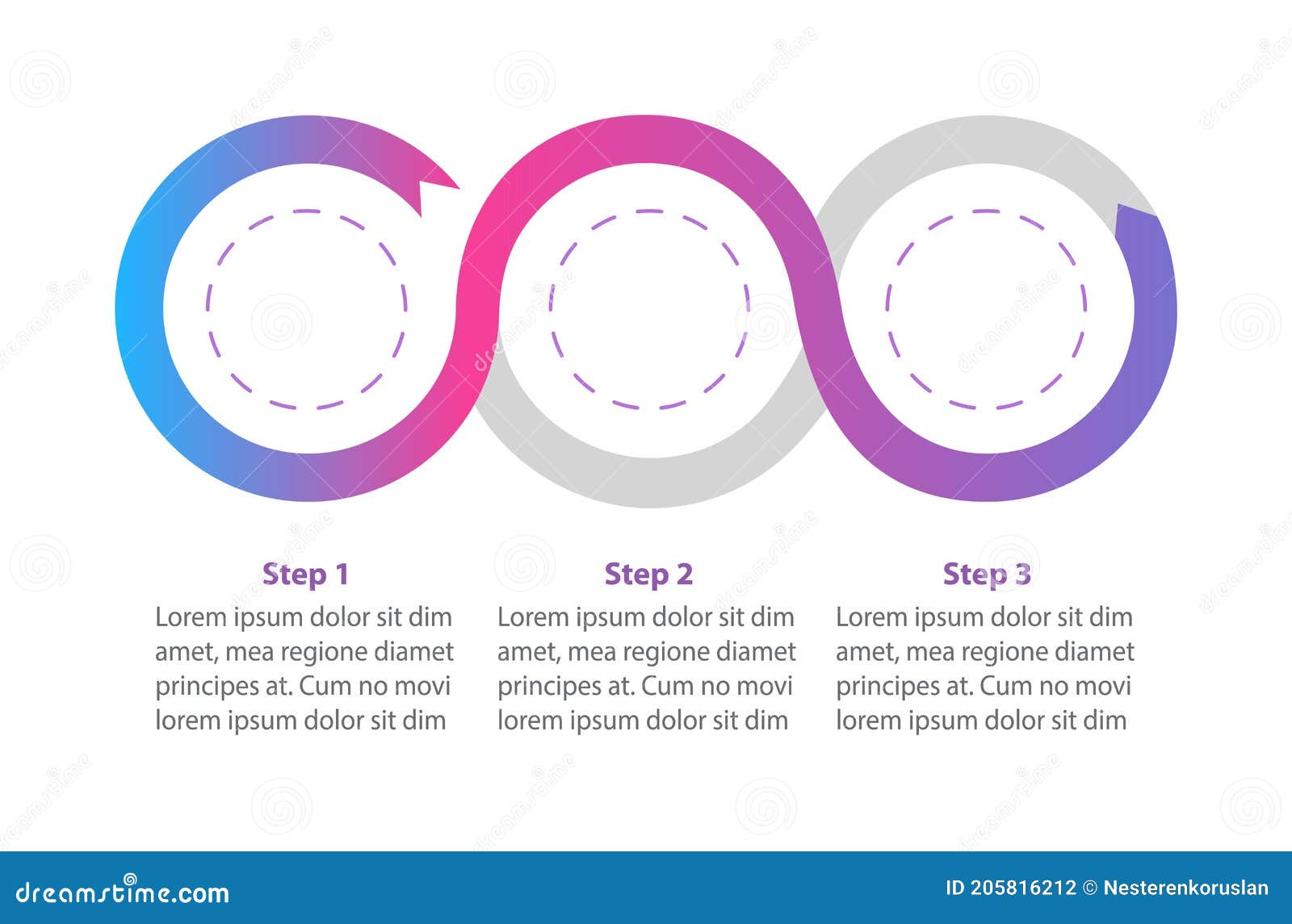 Creative Gradient Flowchart Vector Infographic Template Stock Vector