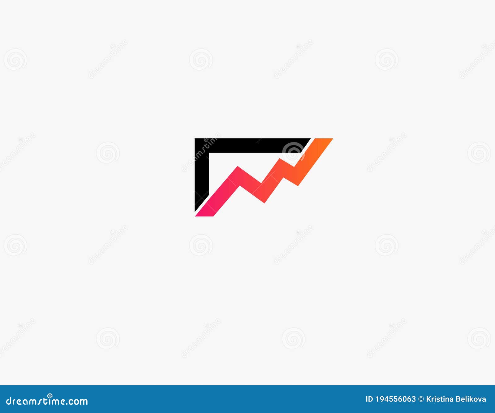 Creative Gradient Icon Pink and Orange Marketing Graph Stock Vector ...