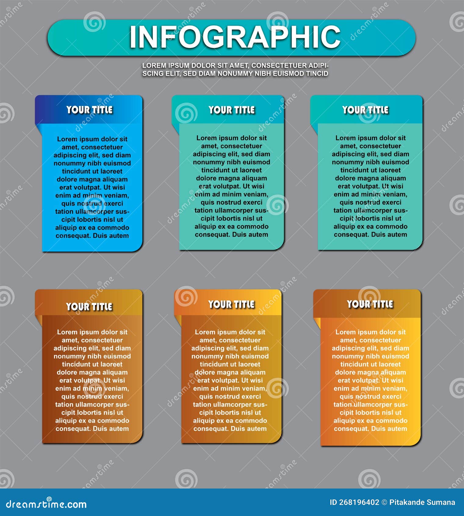 Dot Gradient Infographic Chart Design Template Set Cartoon Vector ...