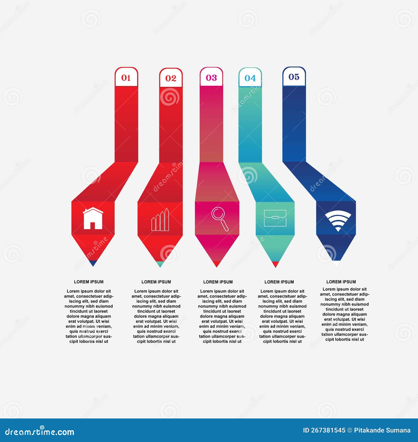 Dot Gradient Infographic Chart Design Template Set Cartoon Vector ...