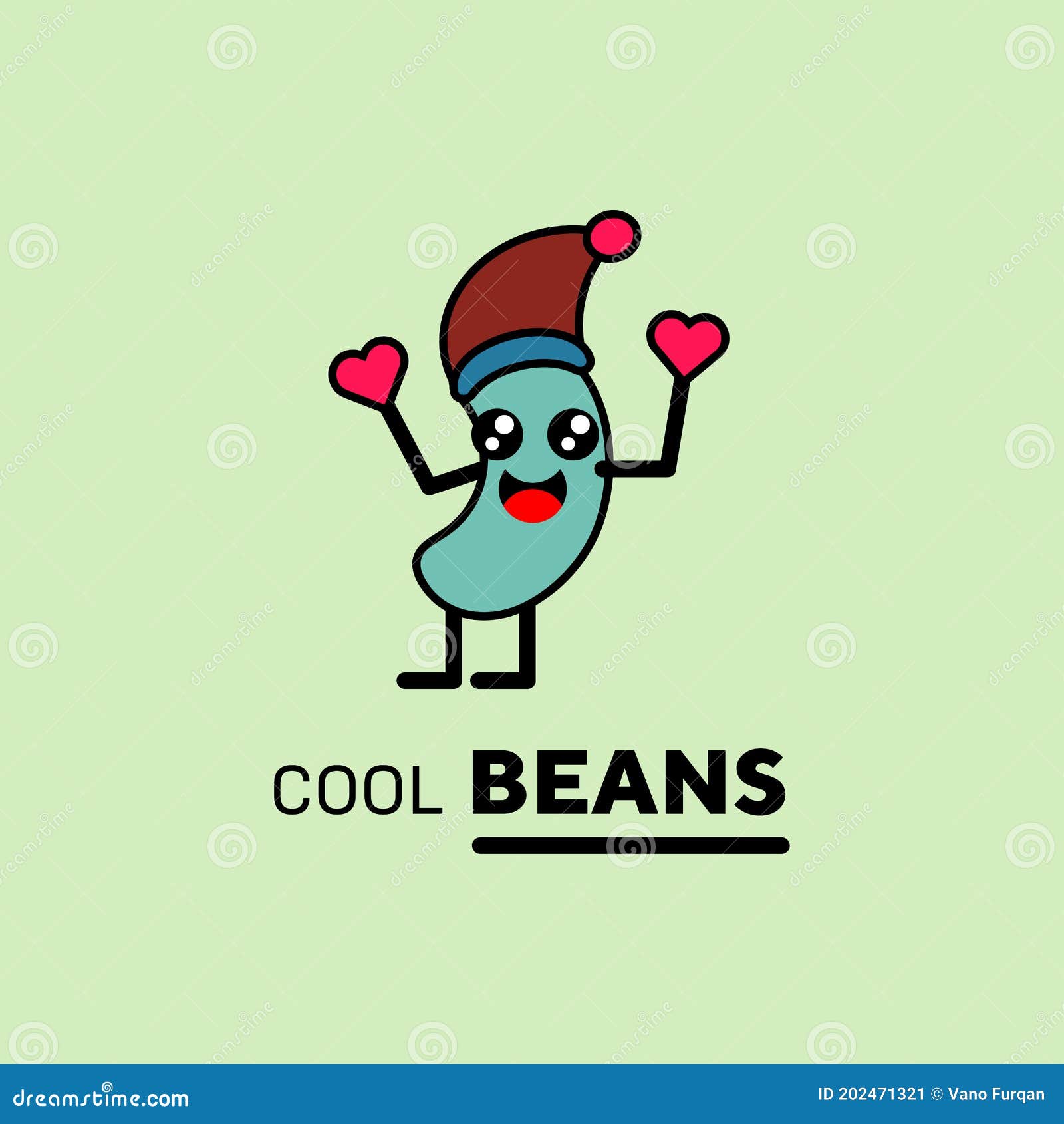 Creative Mascot Cool Beans Company Logo Vector Design Stock Vector ...
