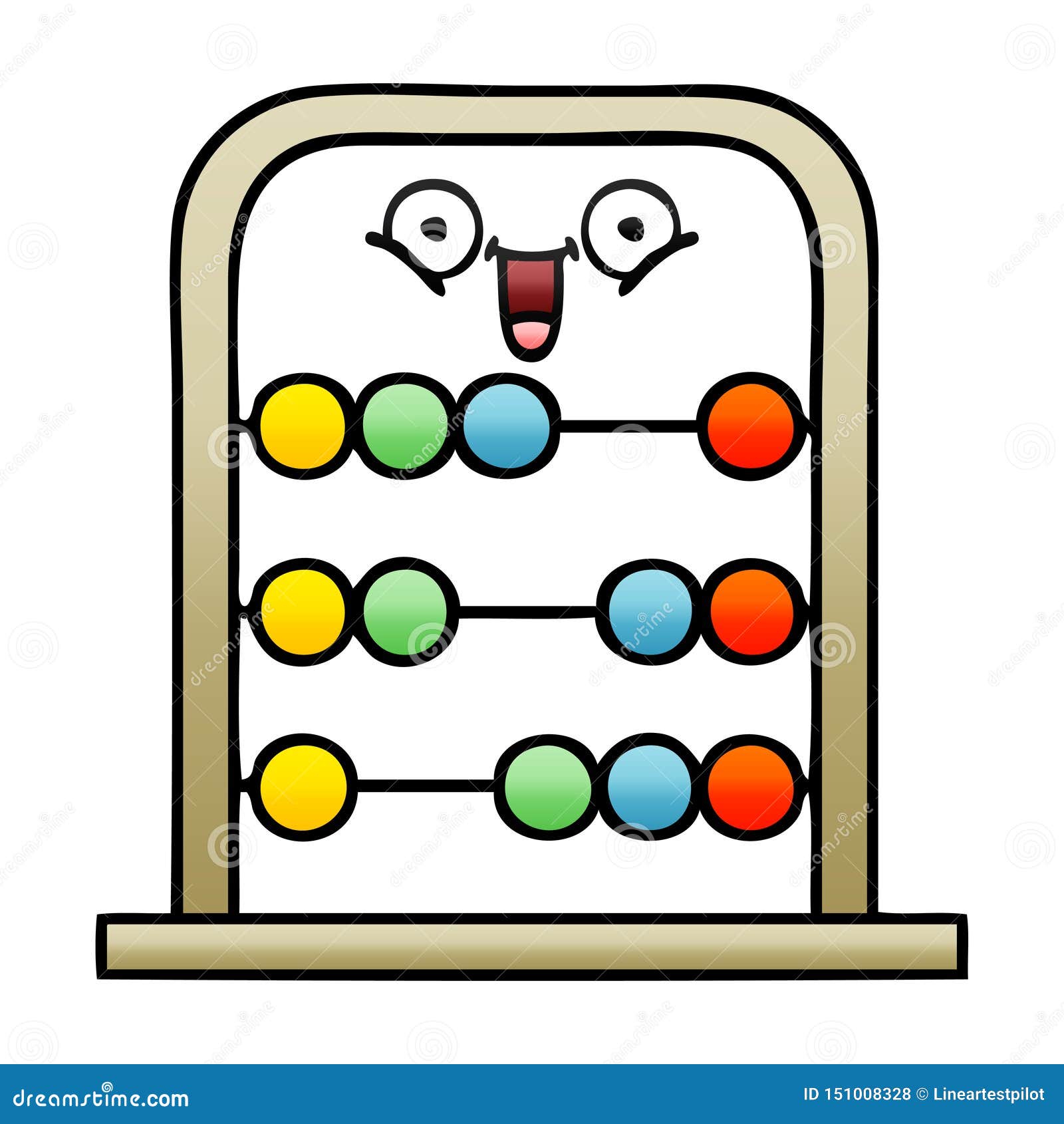 A Creative Gradient Shaded Cartoon Abacus Stock Vector - Illustration ...