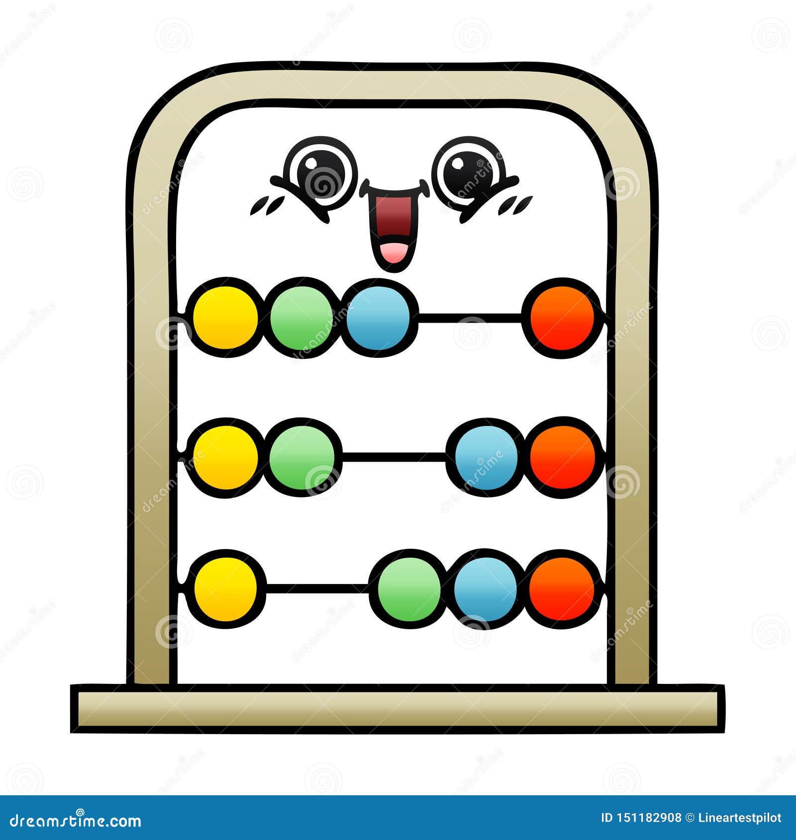 A Creative Gradient Shaded Cartoon Abacus Stock Vector - Illustration ...