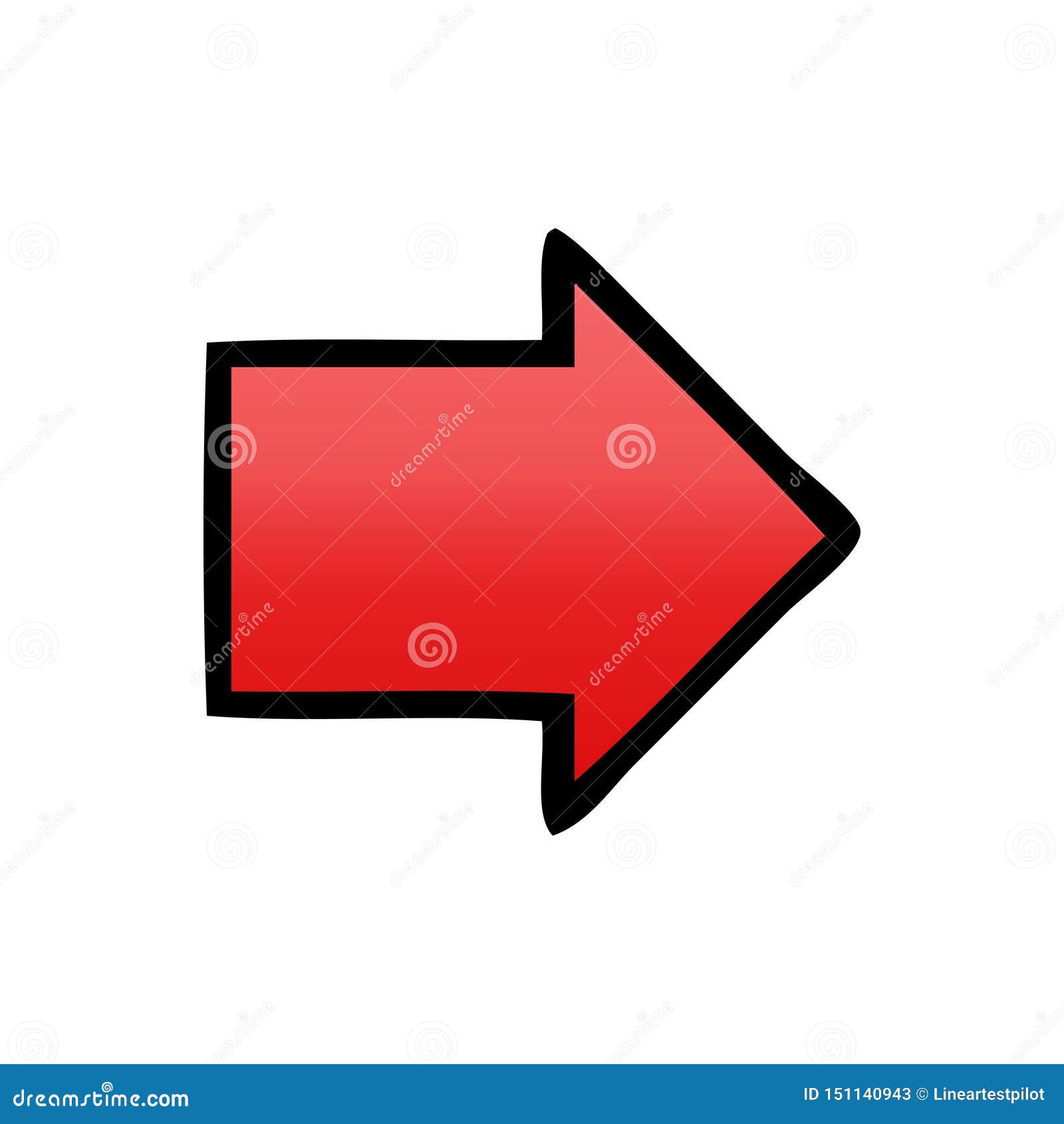 A Creative Gradient Shaded Cartoon Arrow Symbol Stock Vector ...