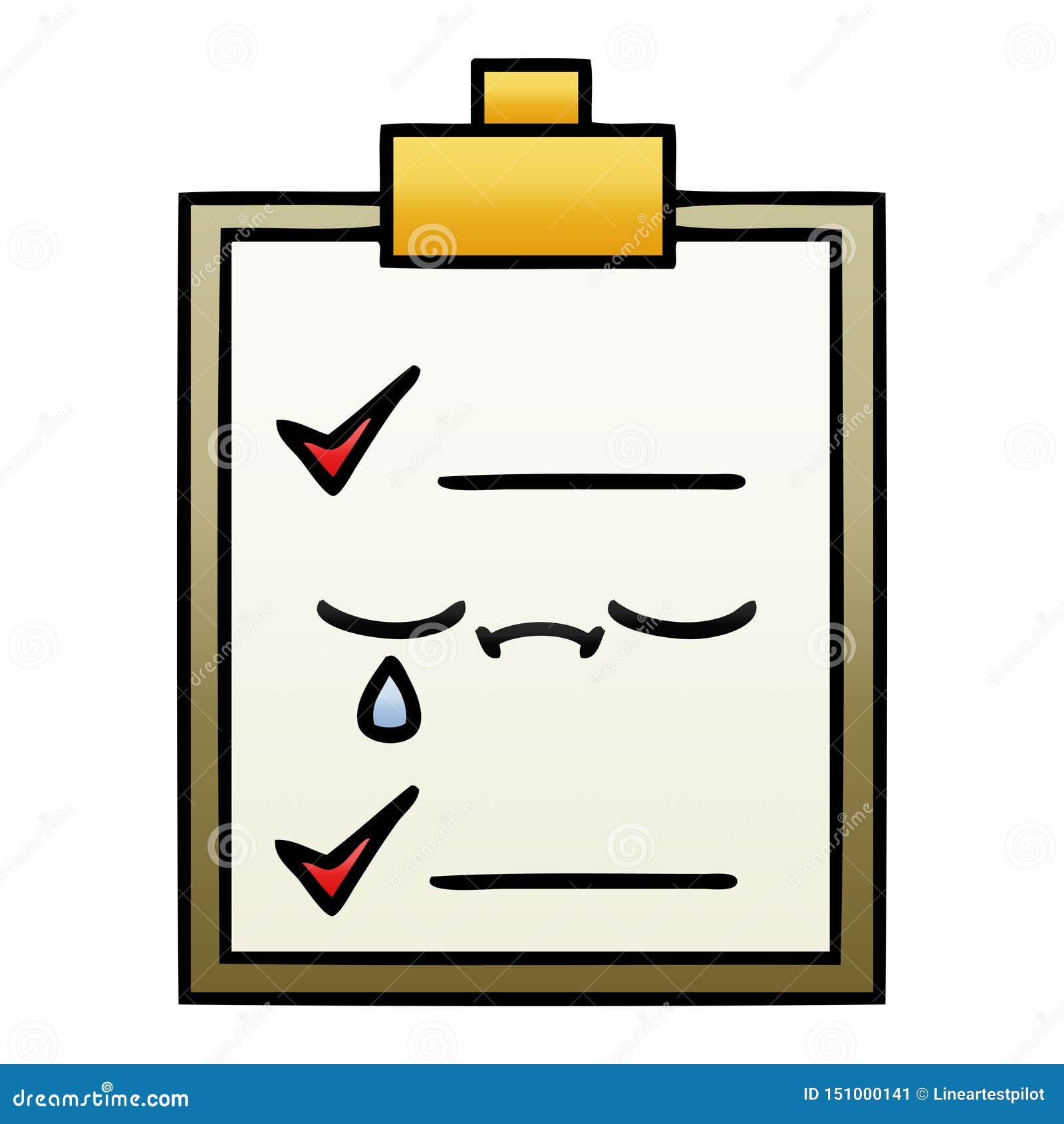 A Creative Gradient Shaded Cartoon Check List Stock Vector ...