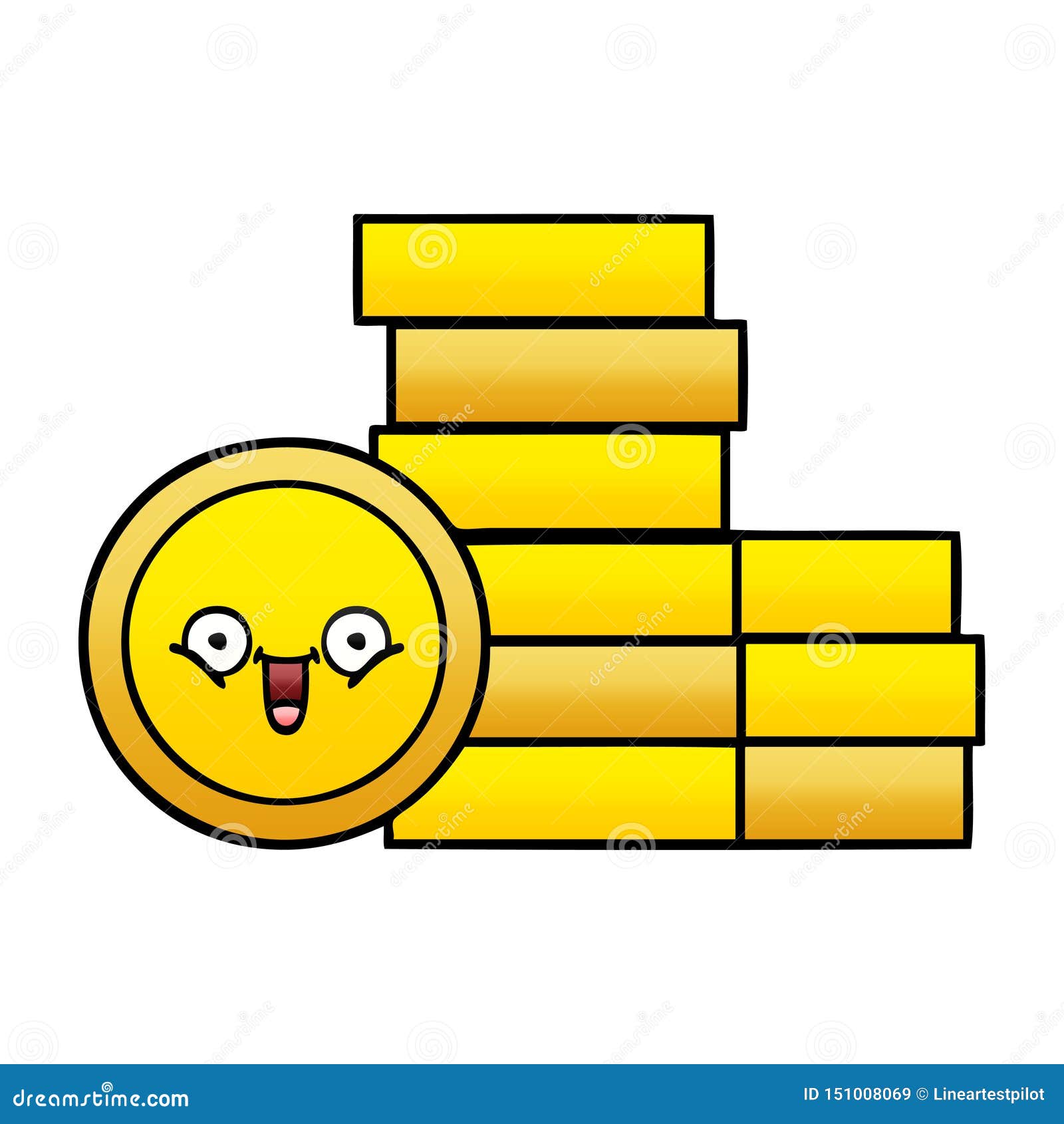 A Creative Gradient Shaded Cartoon Coins Stock Vector - Illustration of ...