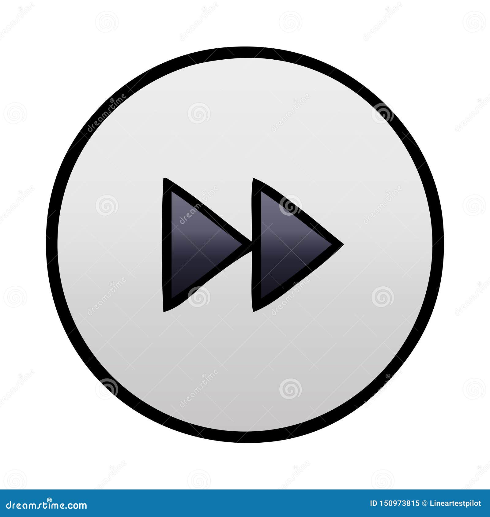 A Creative Gradient Shaded Cartoon Fast Forward Button Stock Vector ...