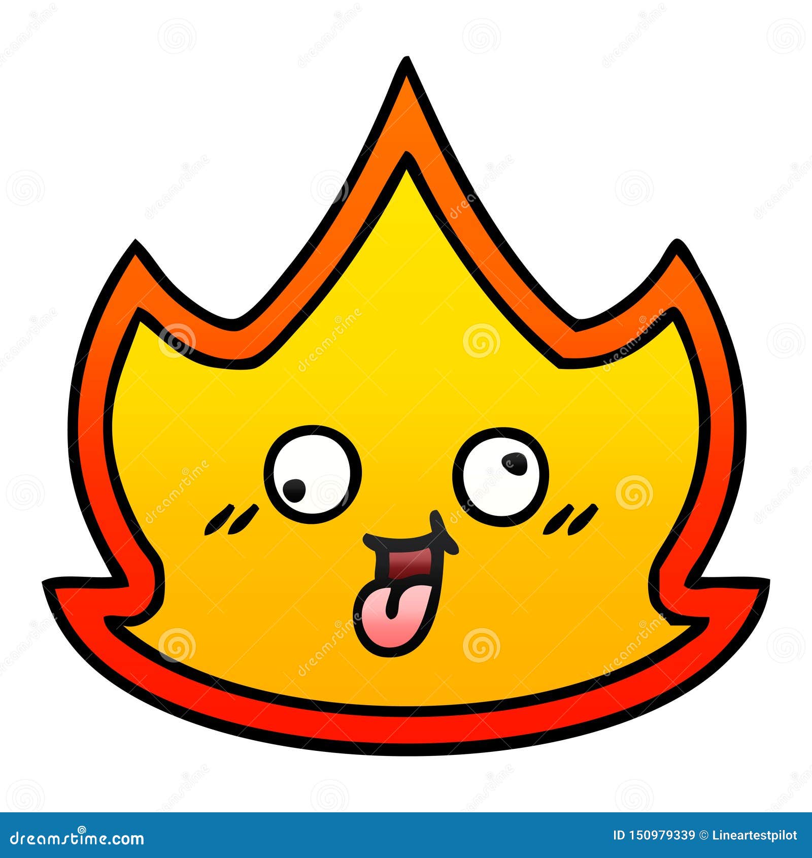 A Creative Gradient Shaded Cartoon Fire Stock Vector - Illustration of ...
