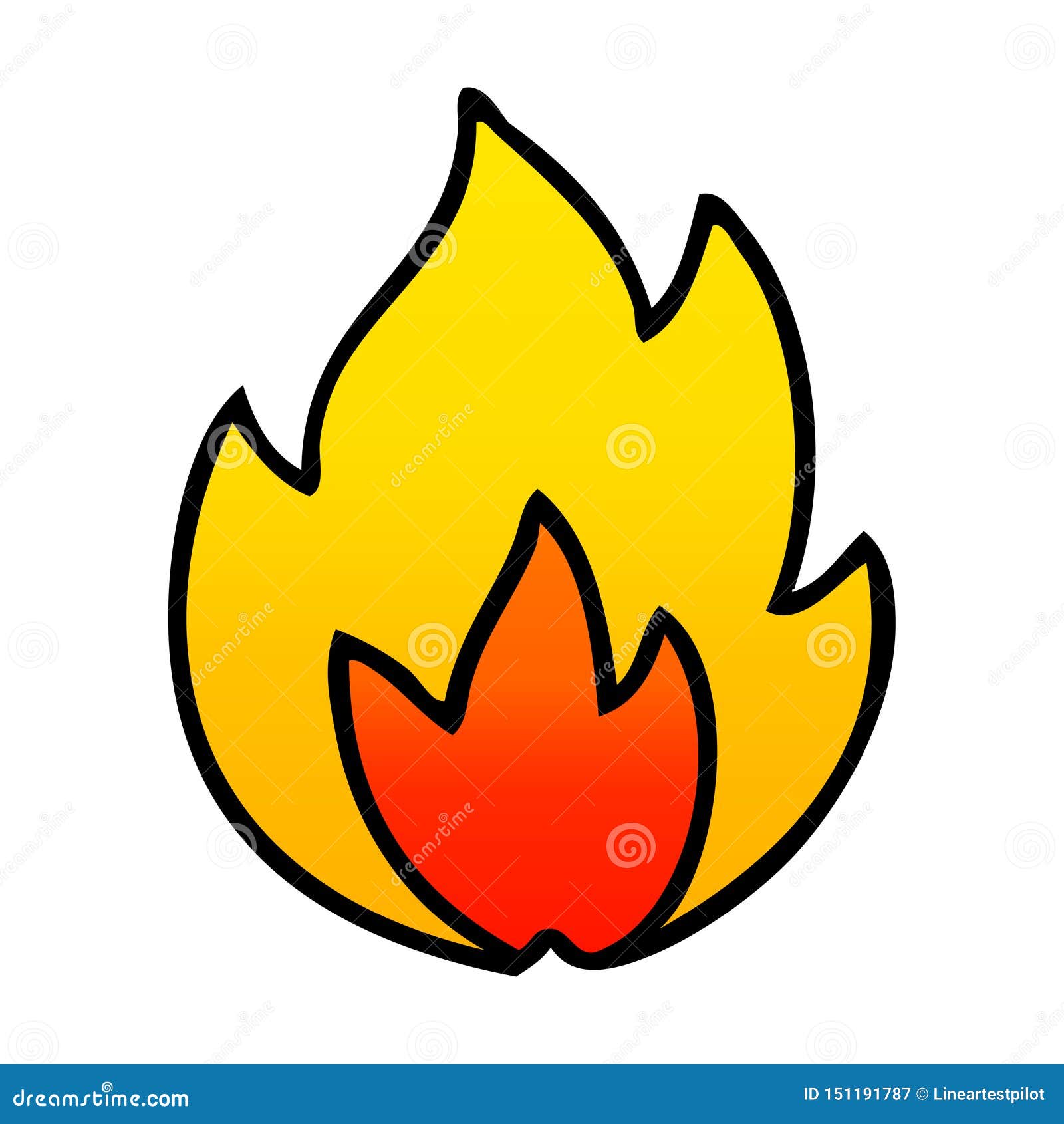 A Creative Gradient Shaded Cartoon Fire Stock Vector - Illustration of ...
