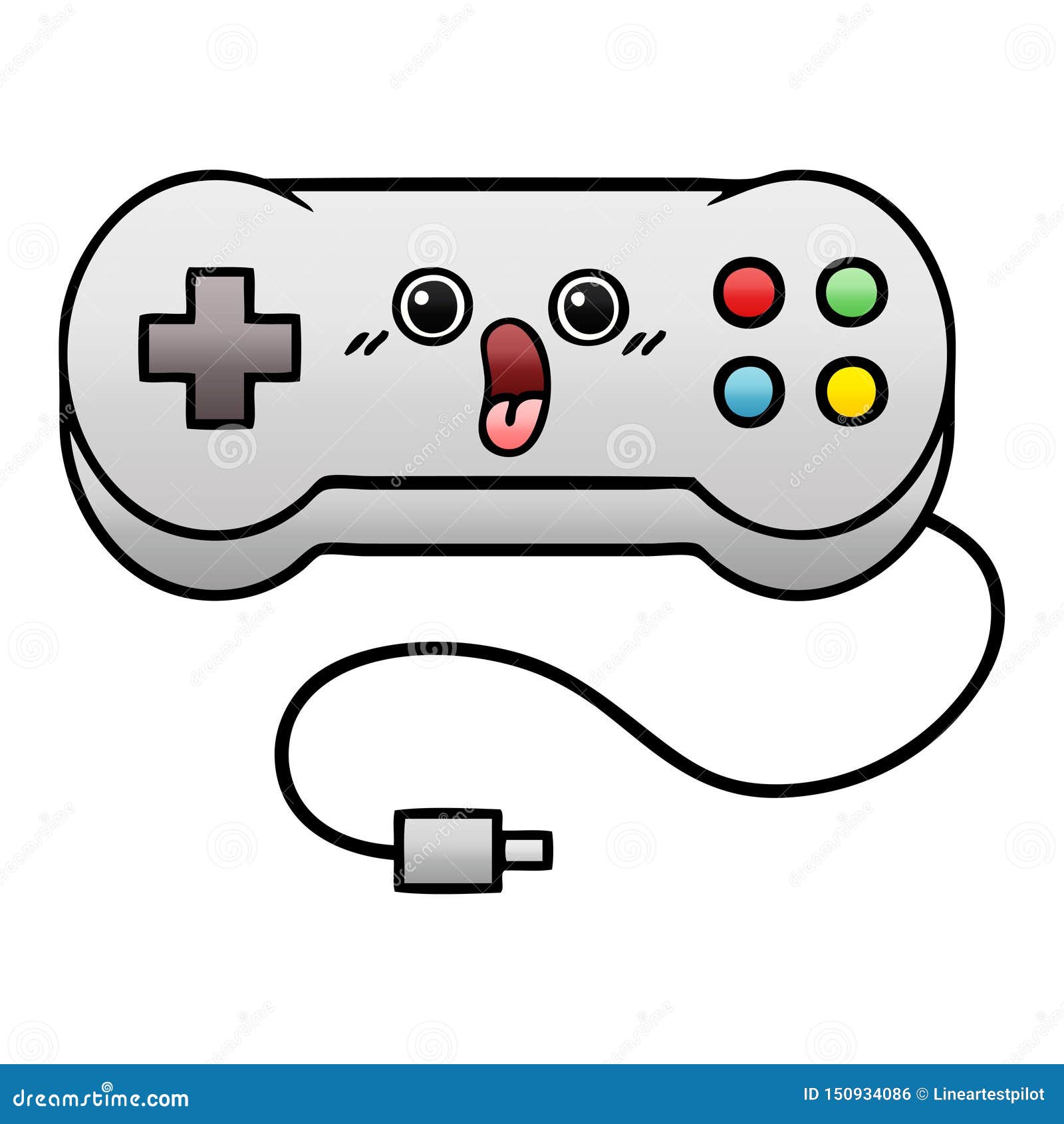 A Creative Gradient Shaded Cartoon Game Controller Stock Vector ...